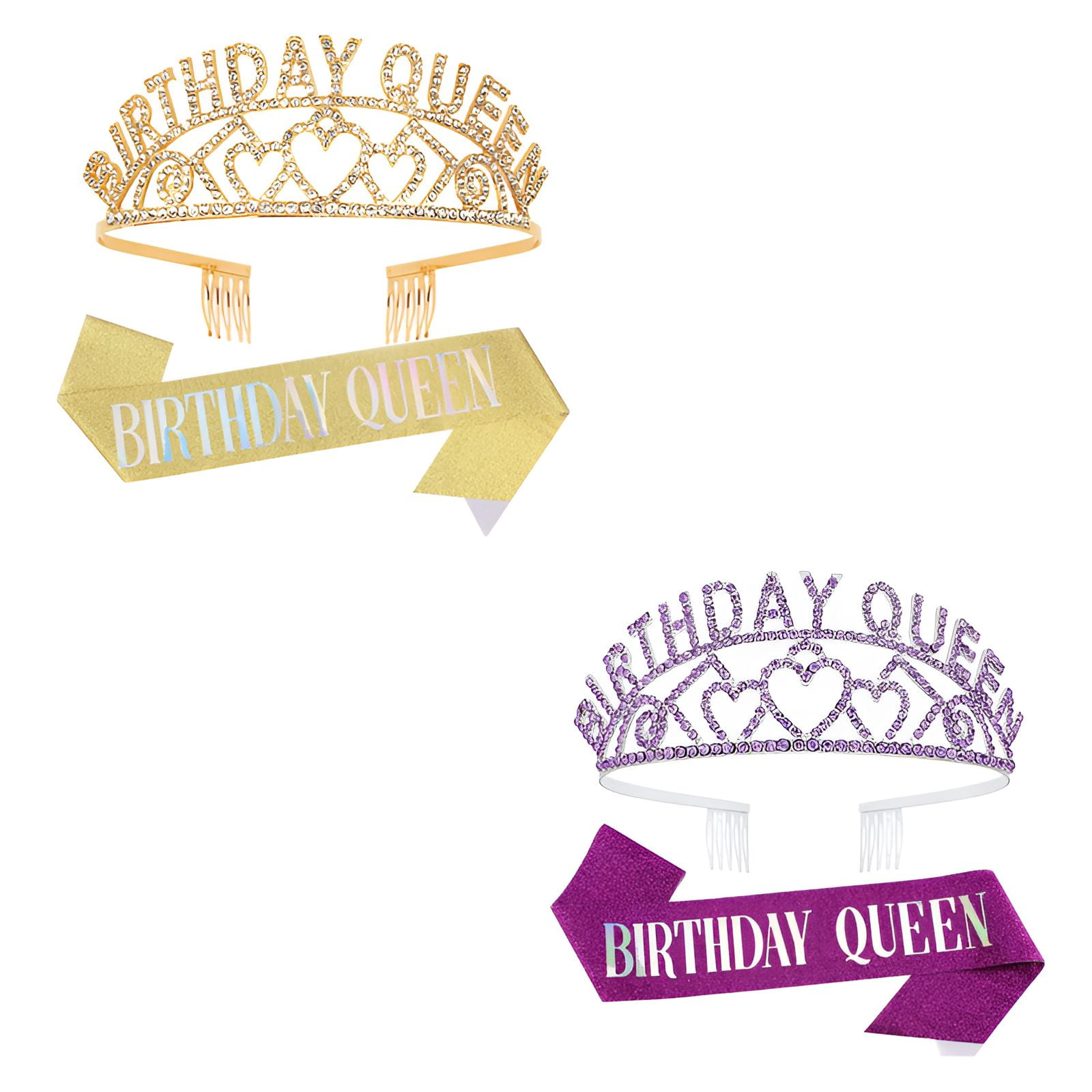 DESIGNICE 2Pcs Crown Cake Topper,Fashionable Carving Enhances the Crown ...