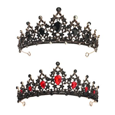 RUseeN Black Tiara Crown Queen Crowns for Women, Crystal Princess Tiara ...