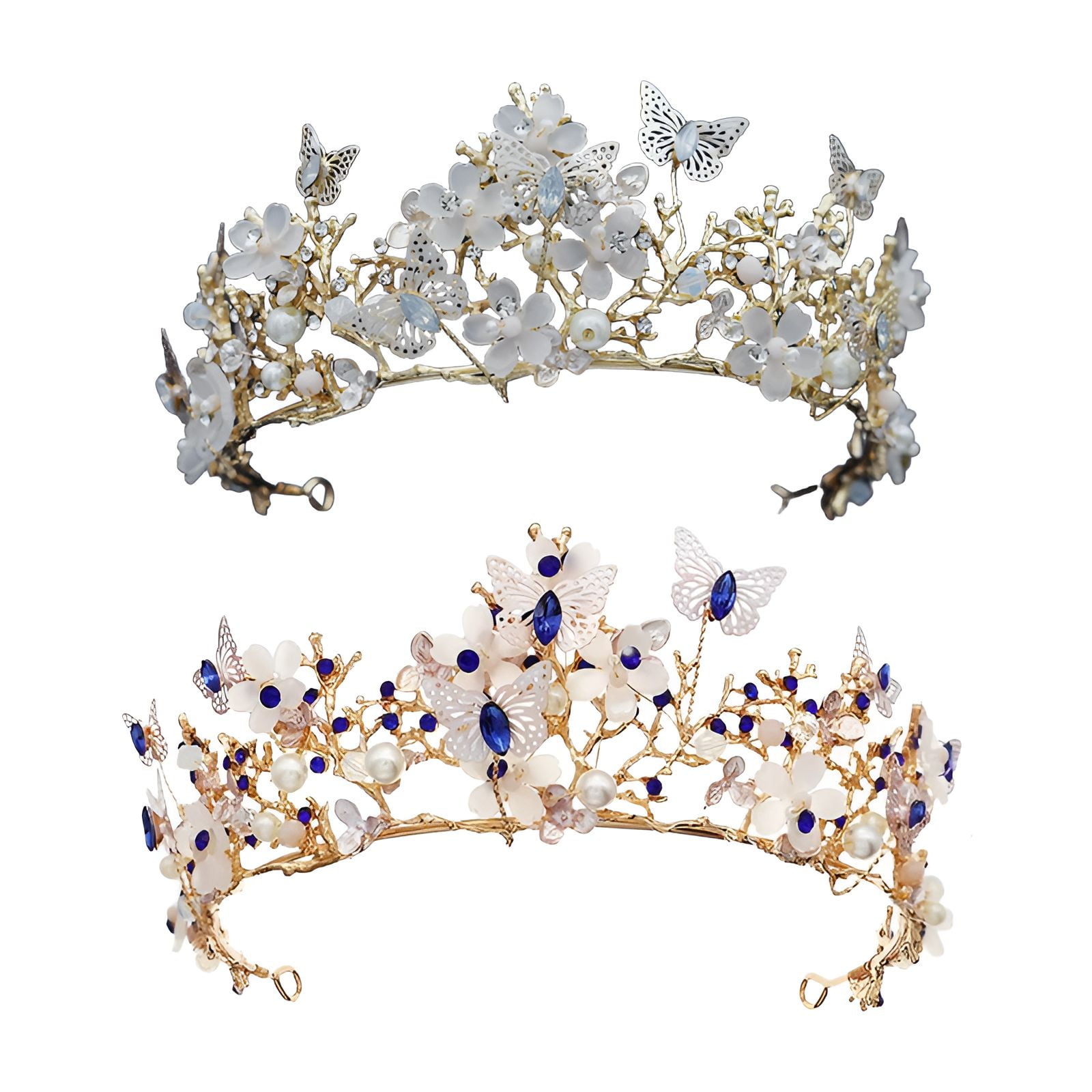 DESIGNICE 2Pcs Crowns for Women,Carved Design with Flowing Light ...