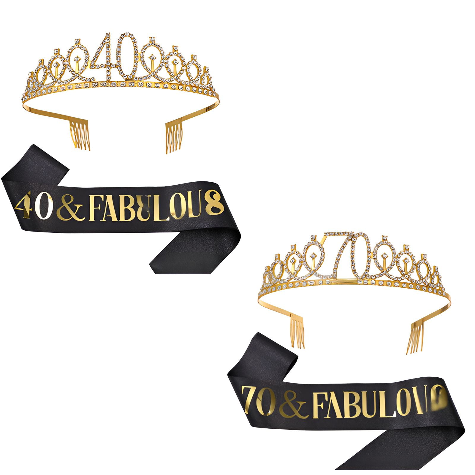 DESIGNICE 2Pcs Crowns for Women,Fine Gemstone Craftsmanship ...