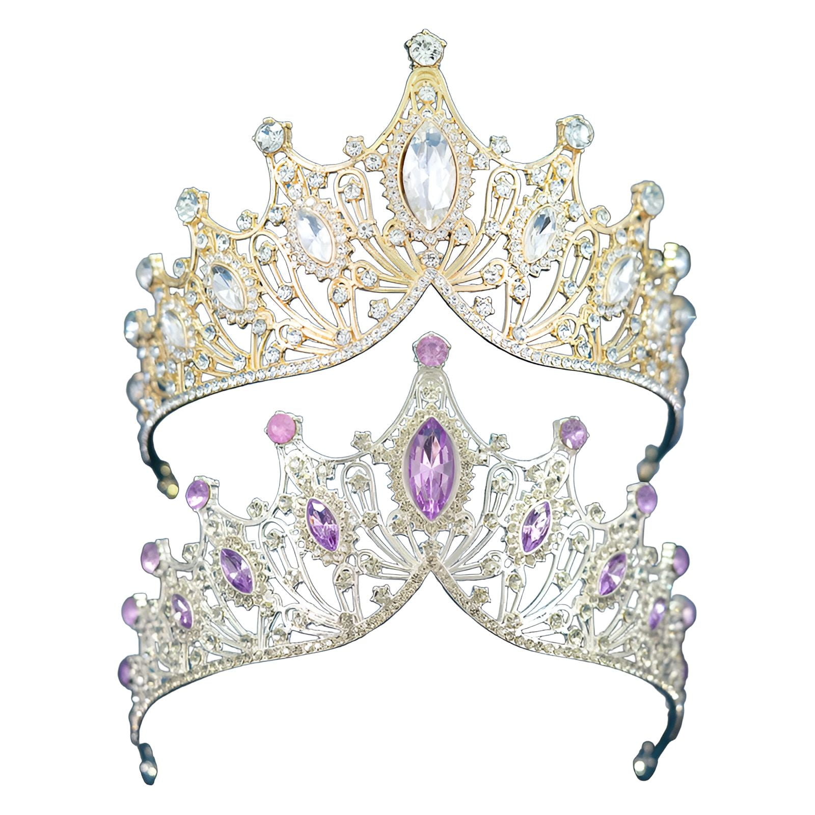 DESIGNICE 2Pcs Crowns for Women,Transparently Structured Sculpting ...