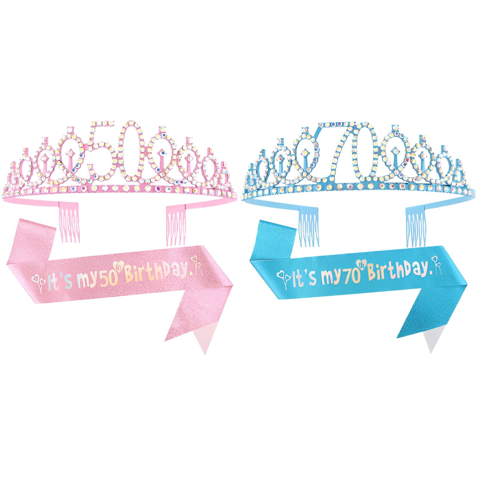 DESIGNICE 2Pcs Crowns for Women,Deeply Glowing Design Finish Crowns for ...