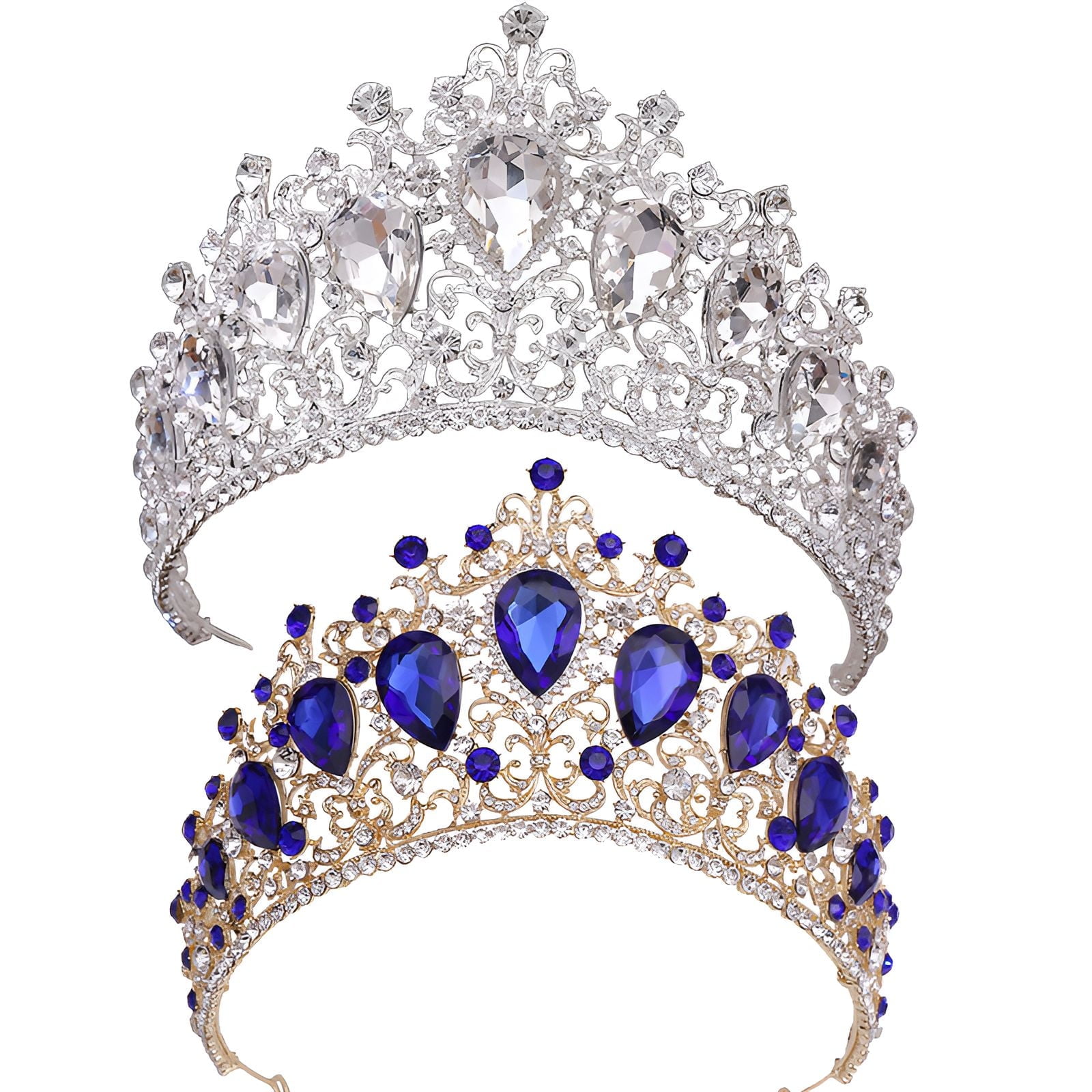 DESIGNICE 2Pcs Crowns for Women,Three Dimensional Textured Metal ...