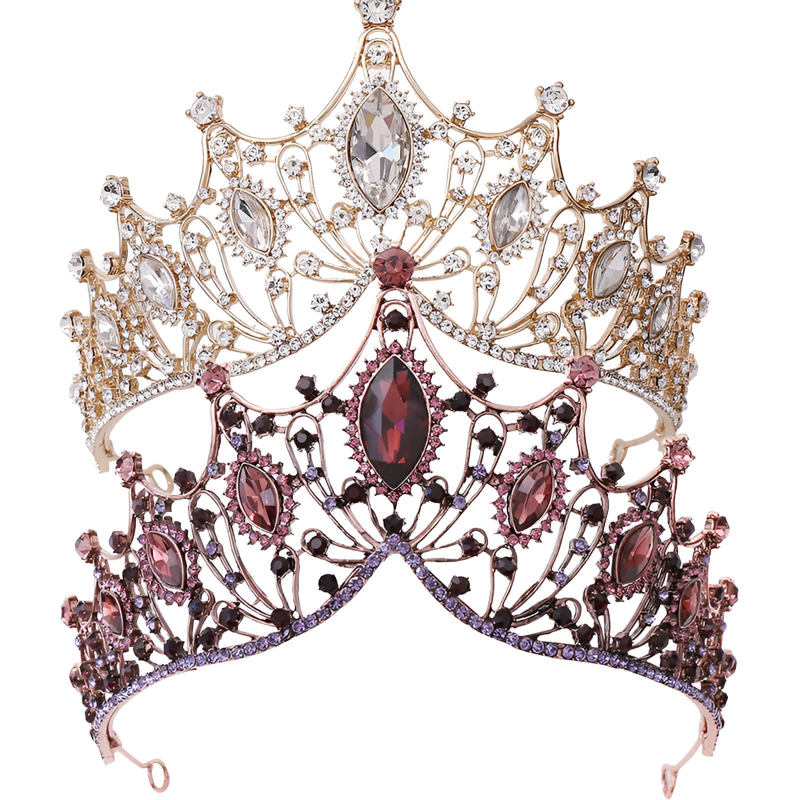 DESIGNICE 2Pcs Crowns for Women,Vividly Expressed Pearlescent Glow ...