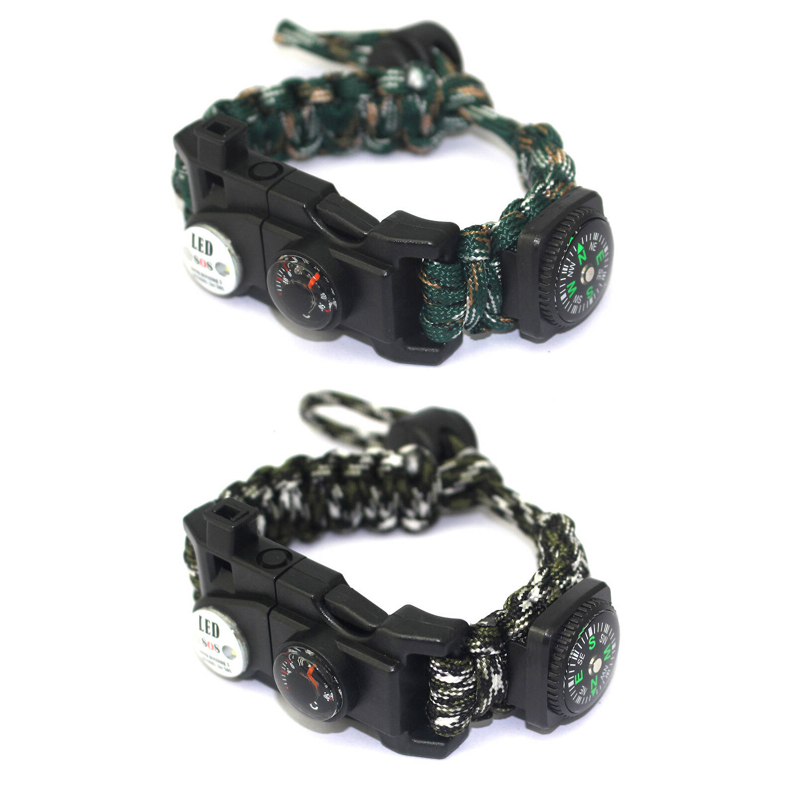 DESIGNICE 2Pcs Emergency Paracord Bracelets,Multi Functional Outdoor ...