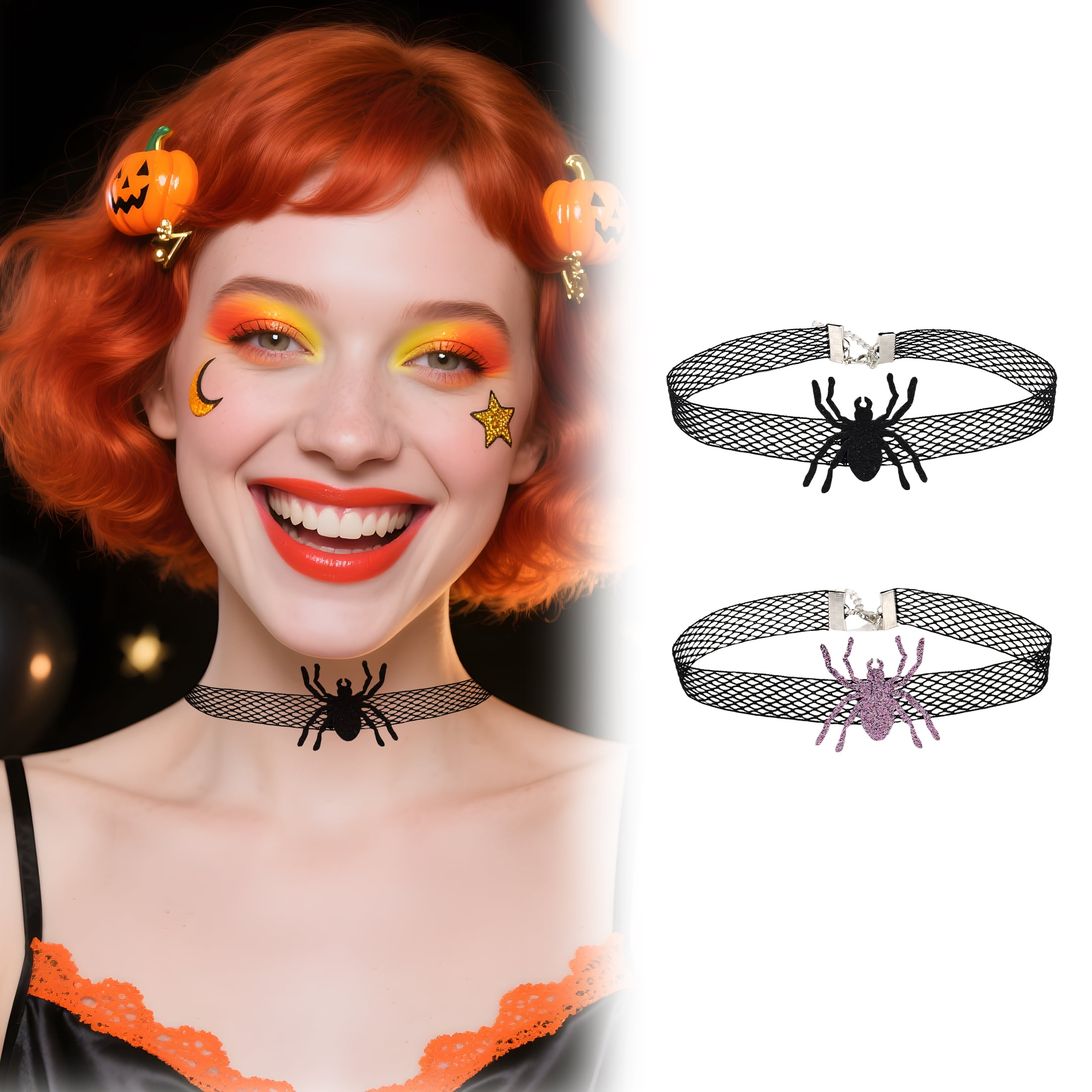 DESIGNICE 2Pcs Goth Accessories,Glitter animal Gothic Jewelry,Plastic ...