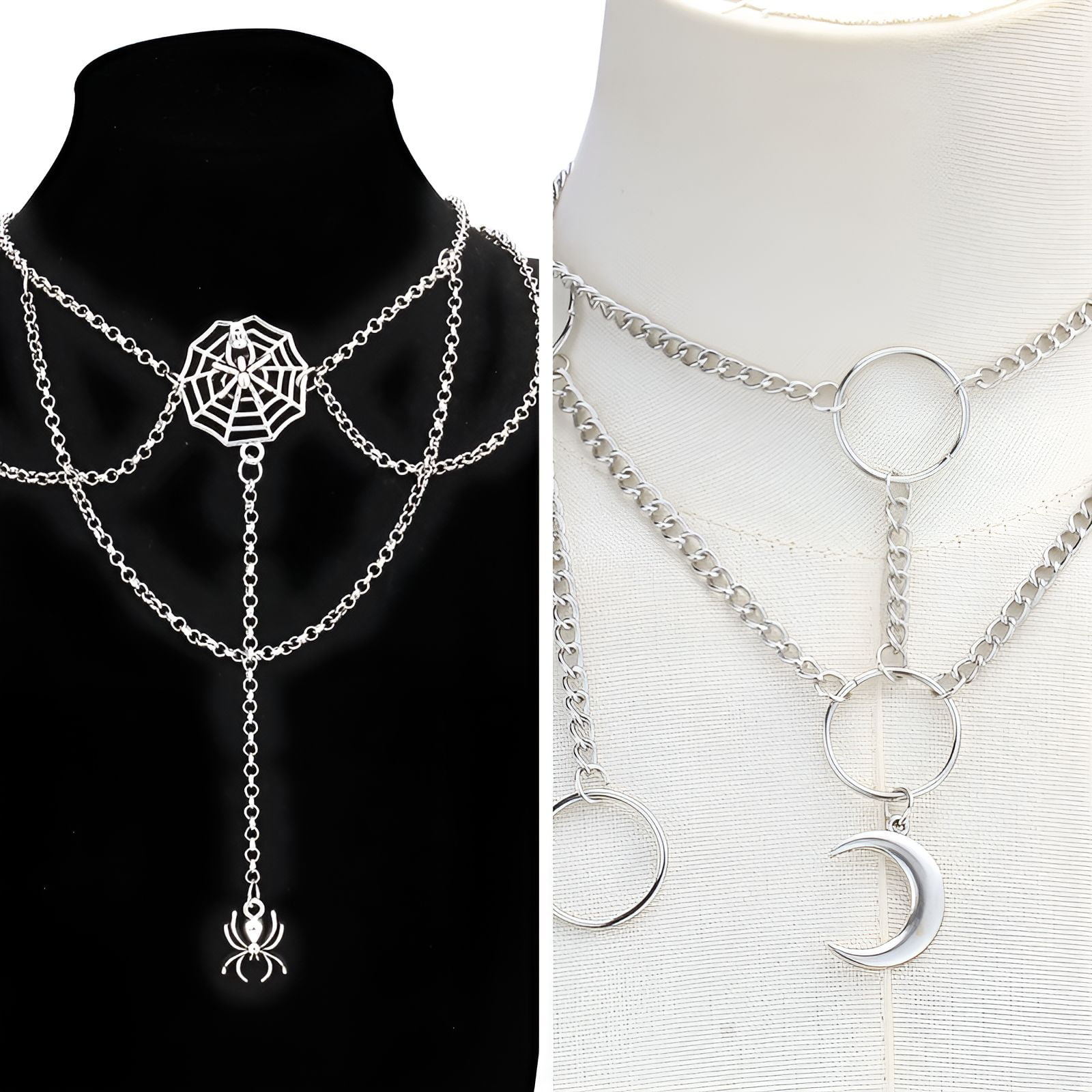DESIGNICE 2Pcs Gothic Jewelry,Gothic Spider Web Gothic,Punk Earring Set ...