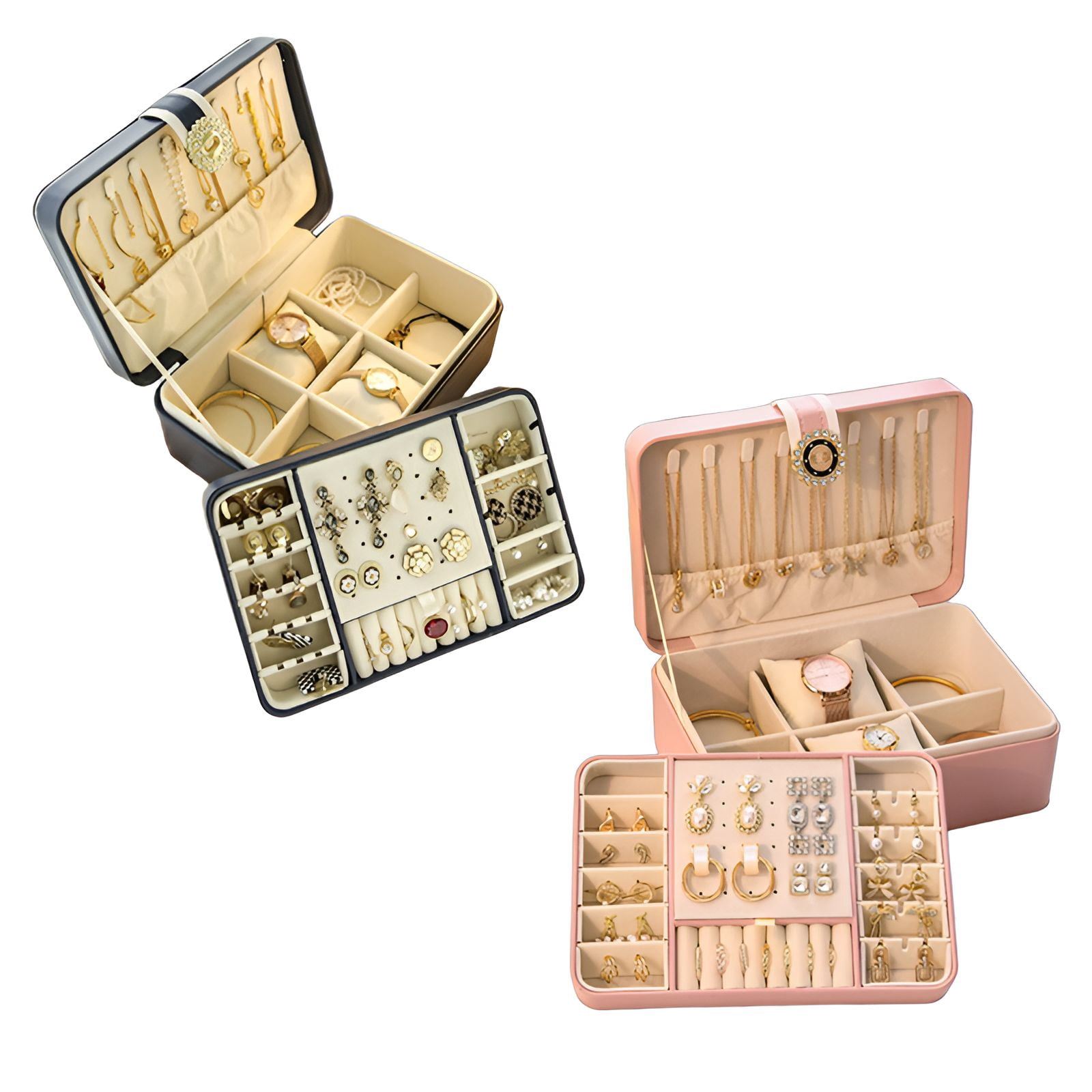 DESIGNICE 2Pcs Jewelry Box,Child-Safe Designs with Rounded Edges ...