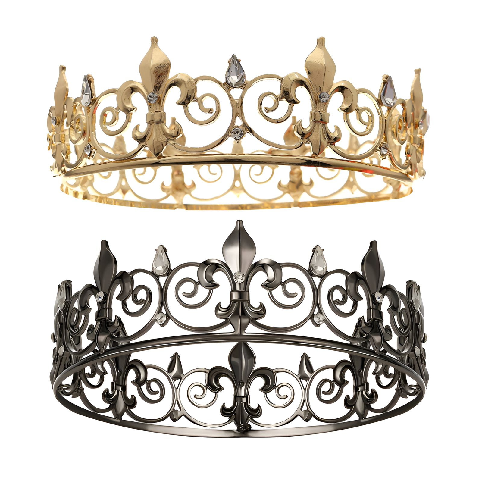 DESIGNICE 2Pcs King Crown,Represents Noble Temperament Birthday Crown Adult Woman,Layered ...