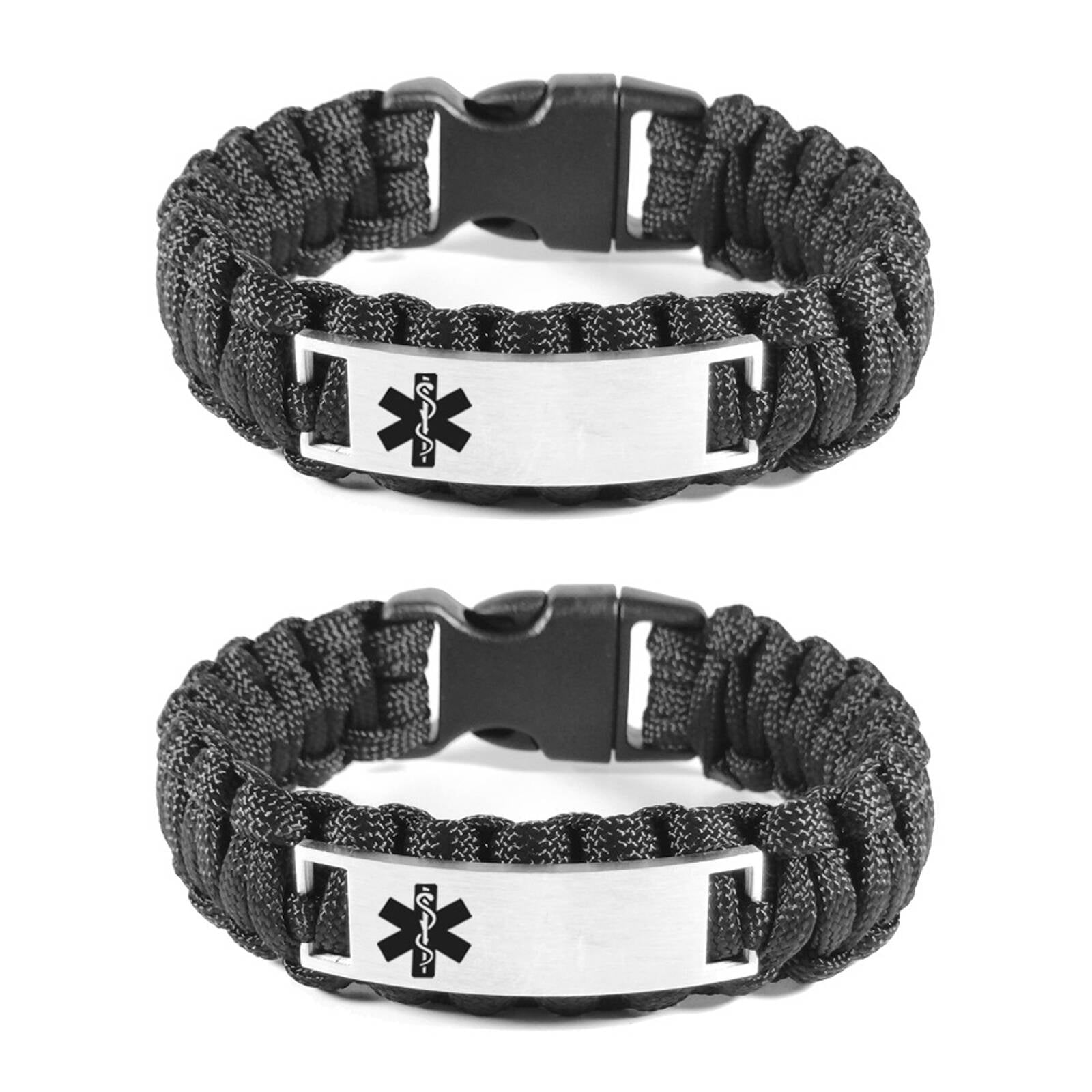 DESIGNICE 2Pcs Medical Bracelet,Emergency Ready Medical ID Bracelet ...