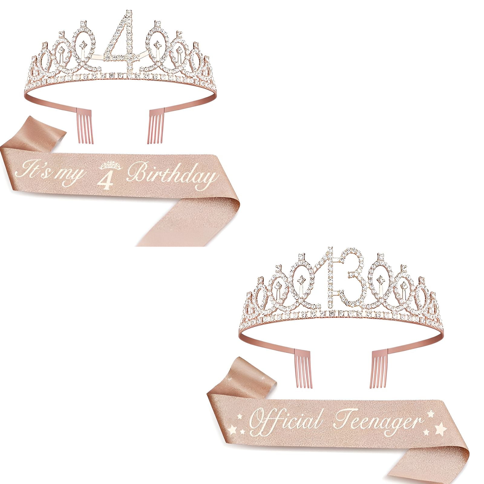 DESIGNICE 2Pcs Princess Crown,Design Elements Full of Artistic Charm ...
