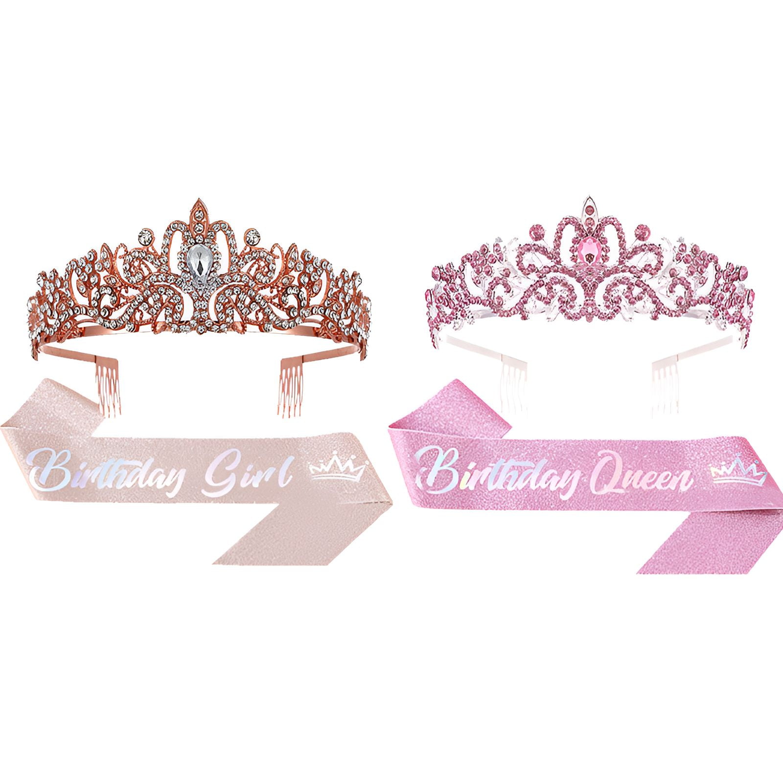 DESIGNICE 2Pcs Princess Crown,Dynamically Structured 3D Design King ...