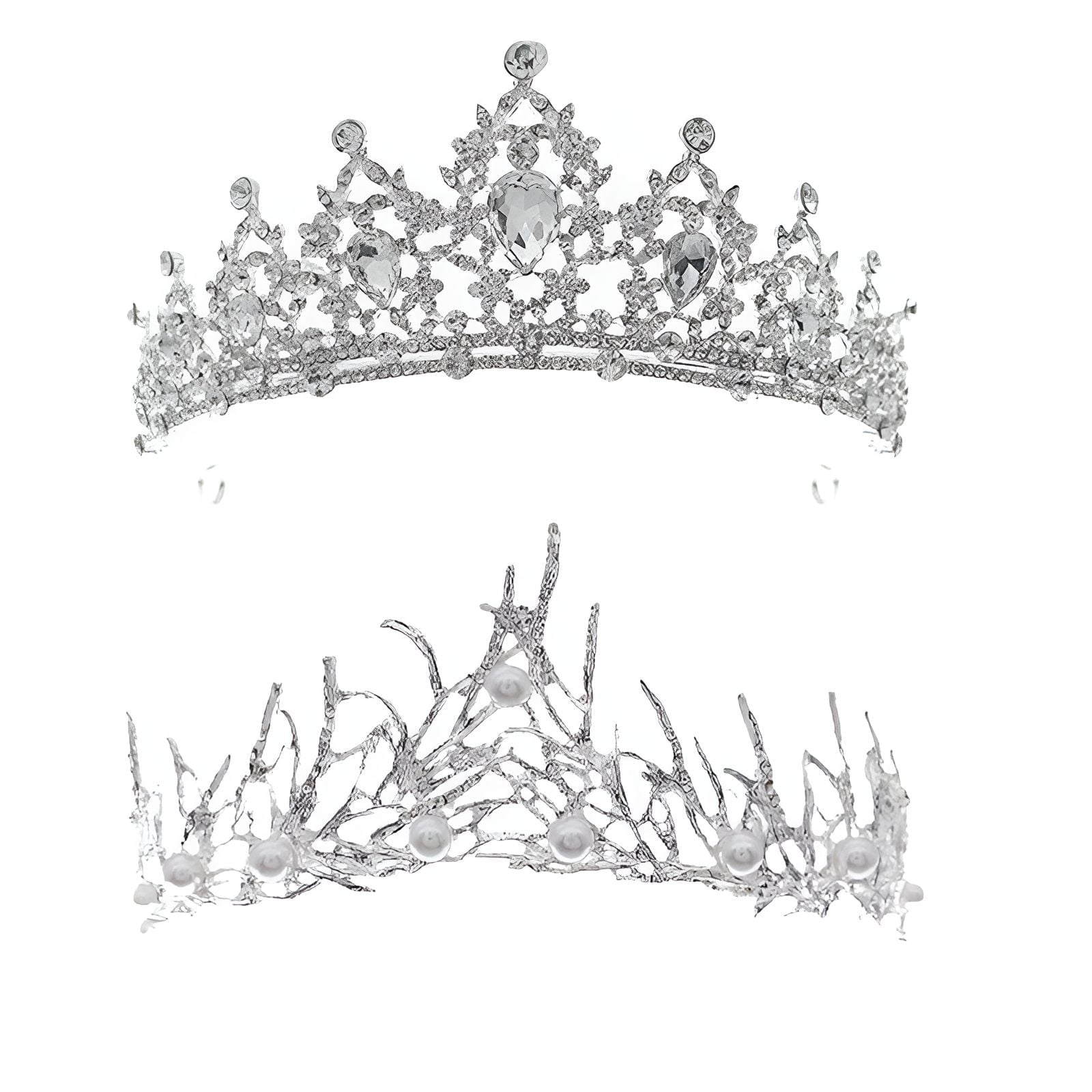 DESIGNICE 2Pcs Princess Crown,Light Texture Shaping of Interwoven ...