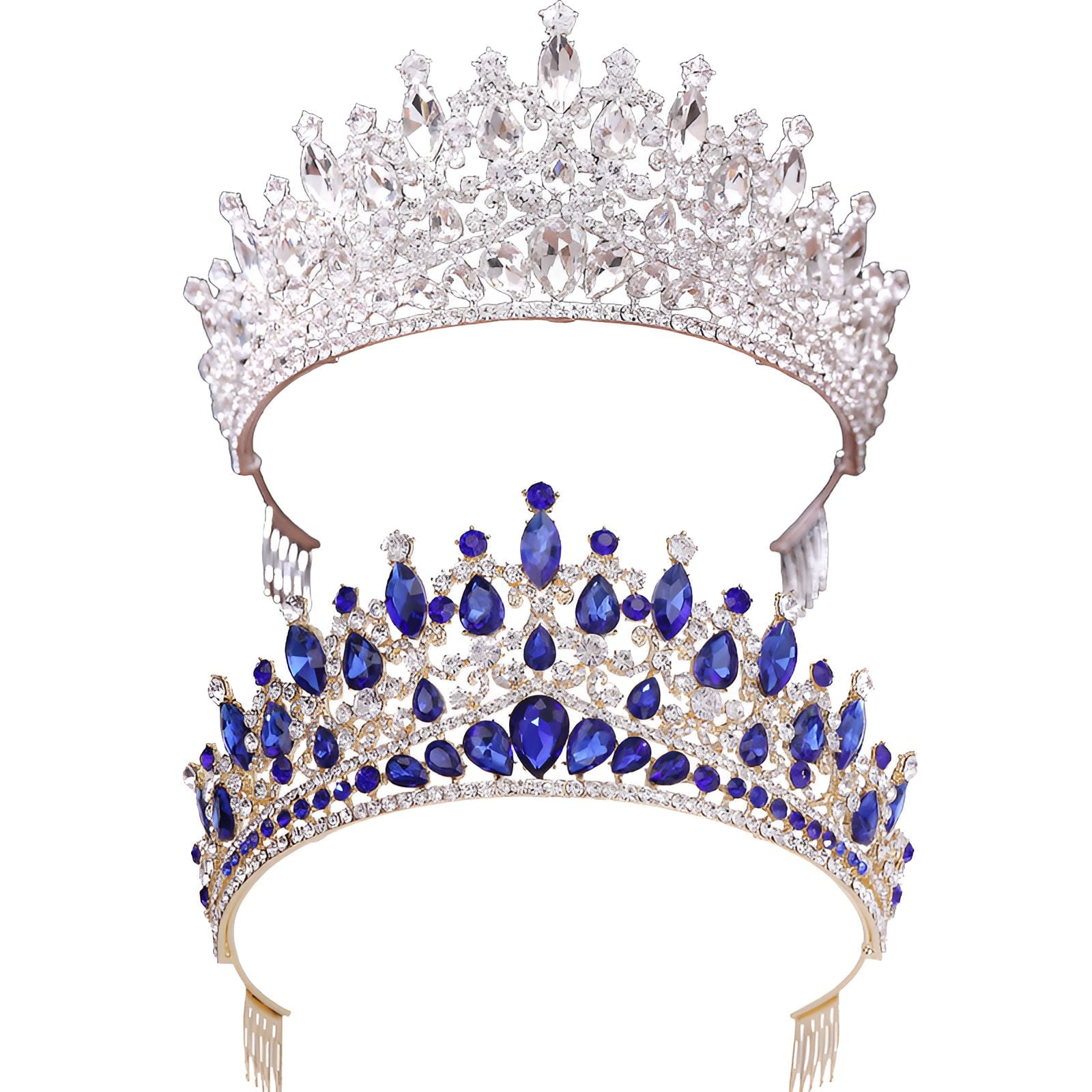 DESIGNICE 2Pcs Princess Crown,Overlapping Arc Shaped Design King Crown ...
