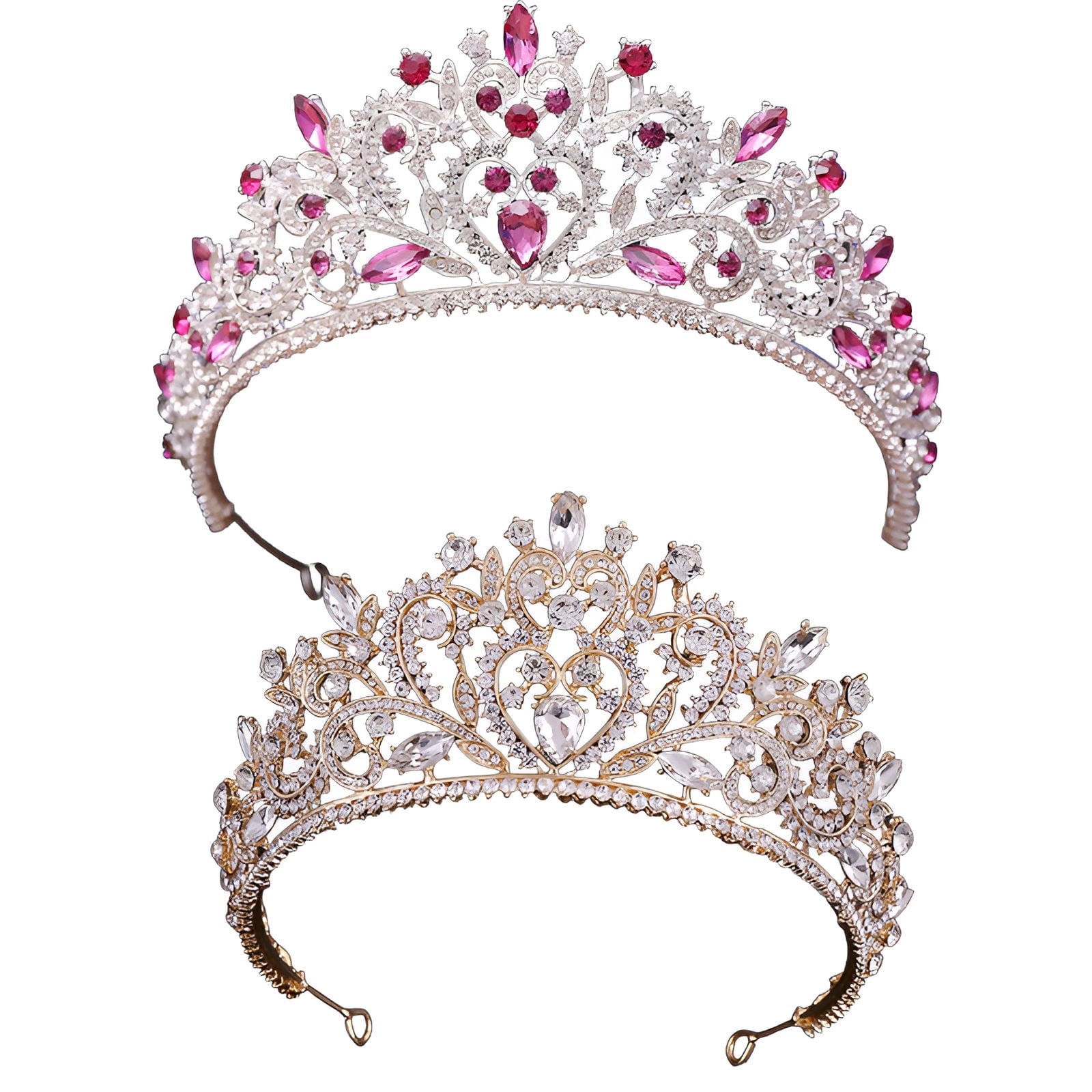 DESIGNICE 2Pcs Princess Crown,Vintage Gothic Style King Crown,Raised ...