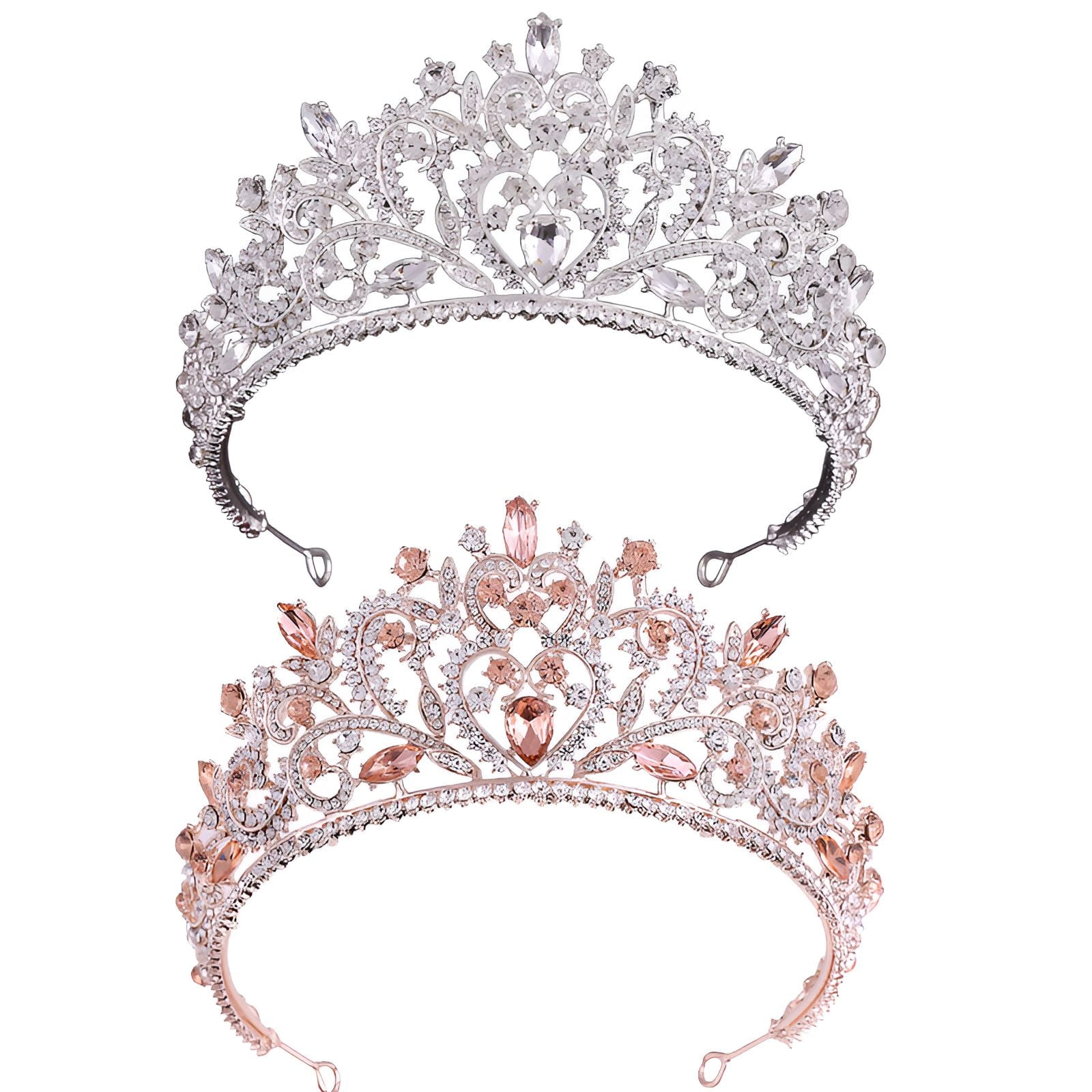 DESIGNICE 2Pcs Princess Crown,Warm and Cool Light Reflections King ...