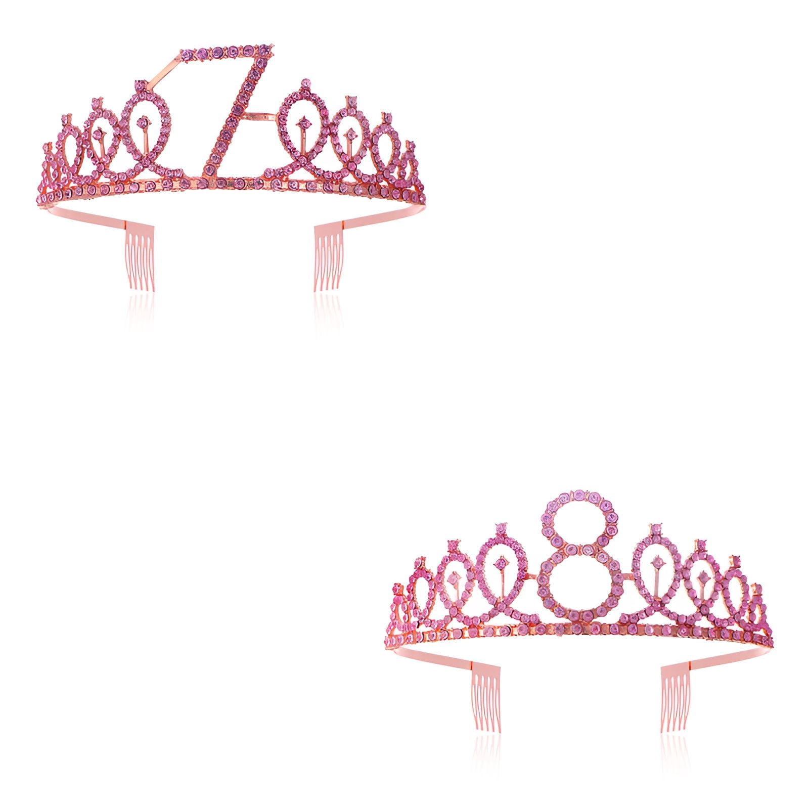 DESIGNICE 2Pcs Princess Crowns for Little Girls,Creative Carving Design ...