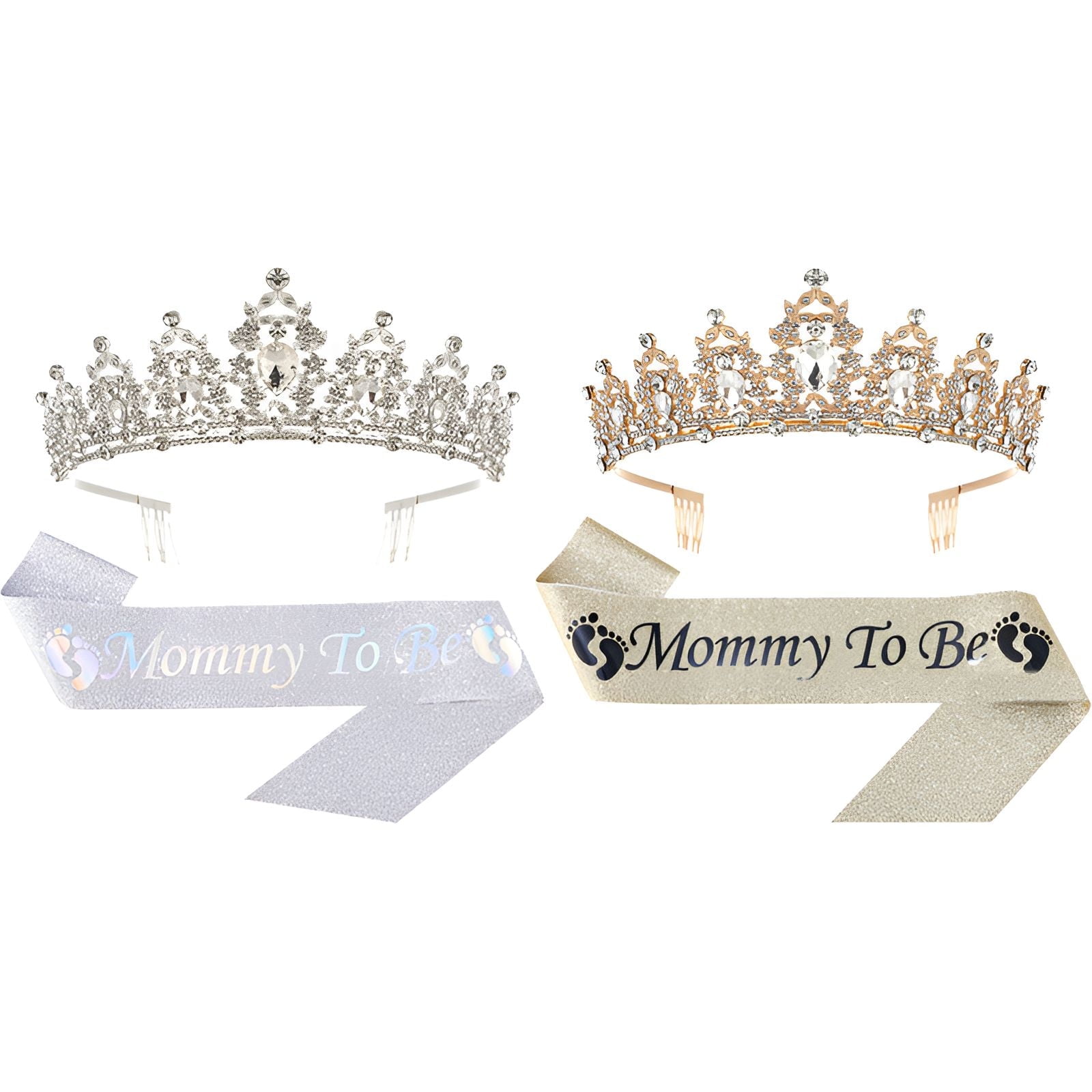 DESIGNICE 2Pcs Princess Crowns for Little Girls,Deeply Glowing Design ...