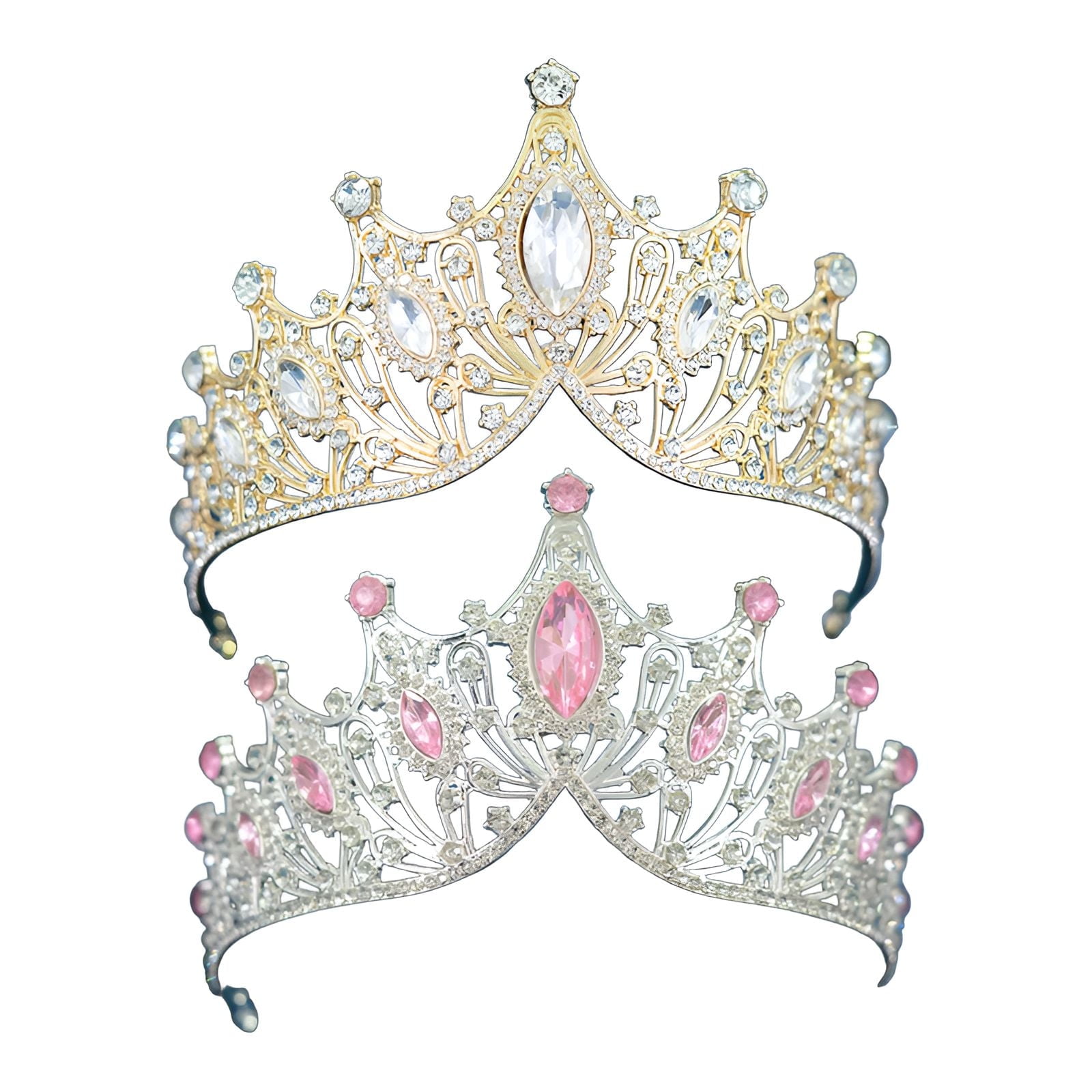 DESIGNICE 2Pcs Princess Crowns for Little Girls,Richly Detailed Contour ...