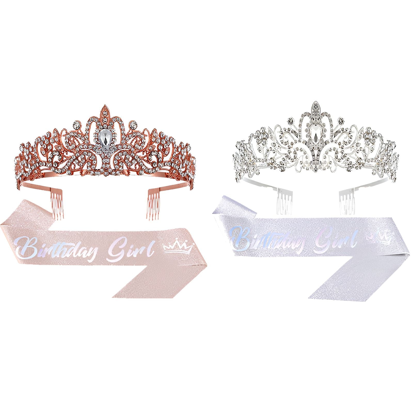DESIGNICE 2Pcs Princess Crowns for Little Girls,Vividly Structured 3D ...