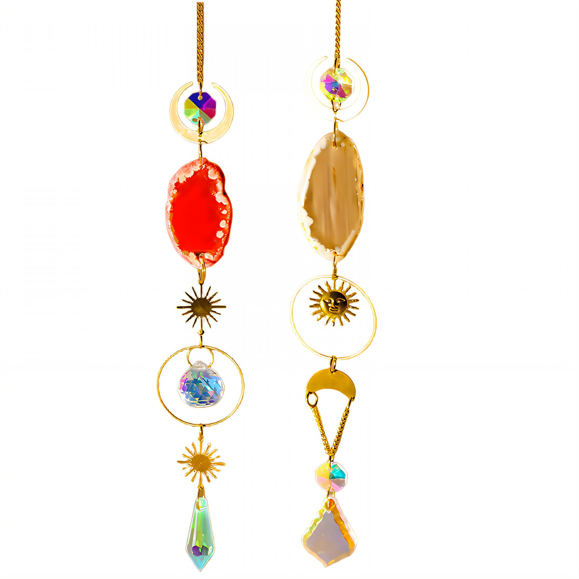 DESIGNICE 2Pcs Sun Catcher Unique Natural Texture Sun Catchers Indoor ...