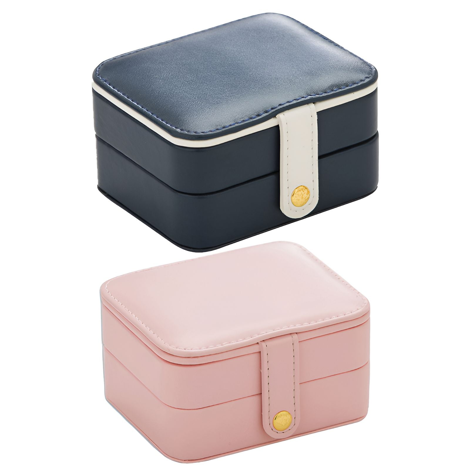DESIGNICE 2Pcs Travel Jewelry Case,Refined Touch Low-Glow Finish Small ...