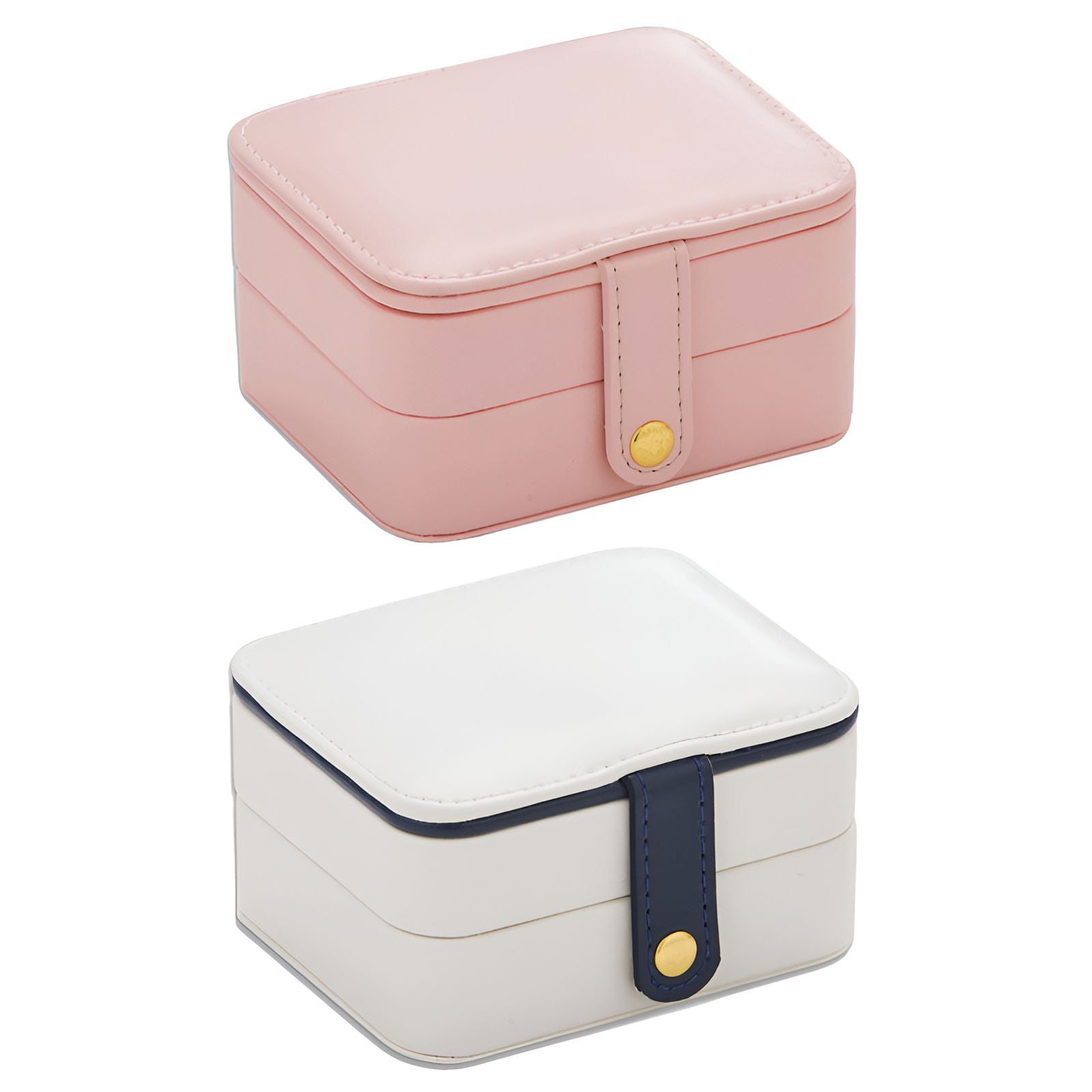 DESIGNICE 2Pcs Travel Jewelry Case,Smooth-Touch Gentle Luster Small ...