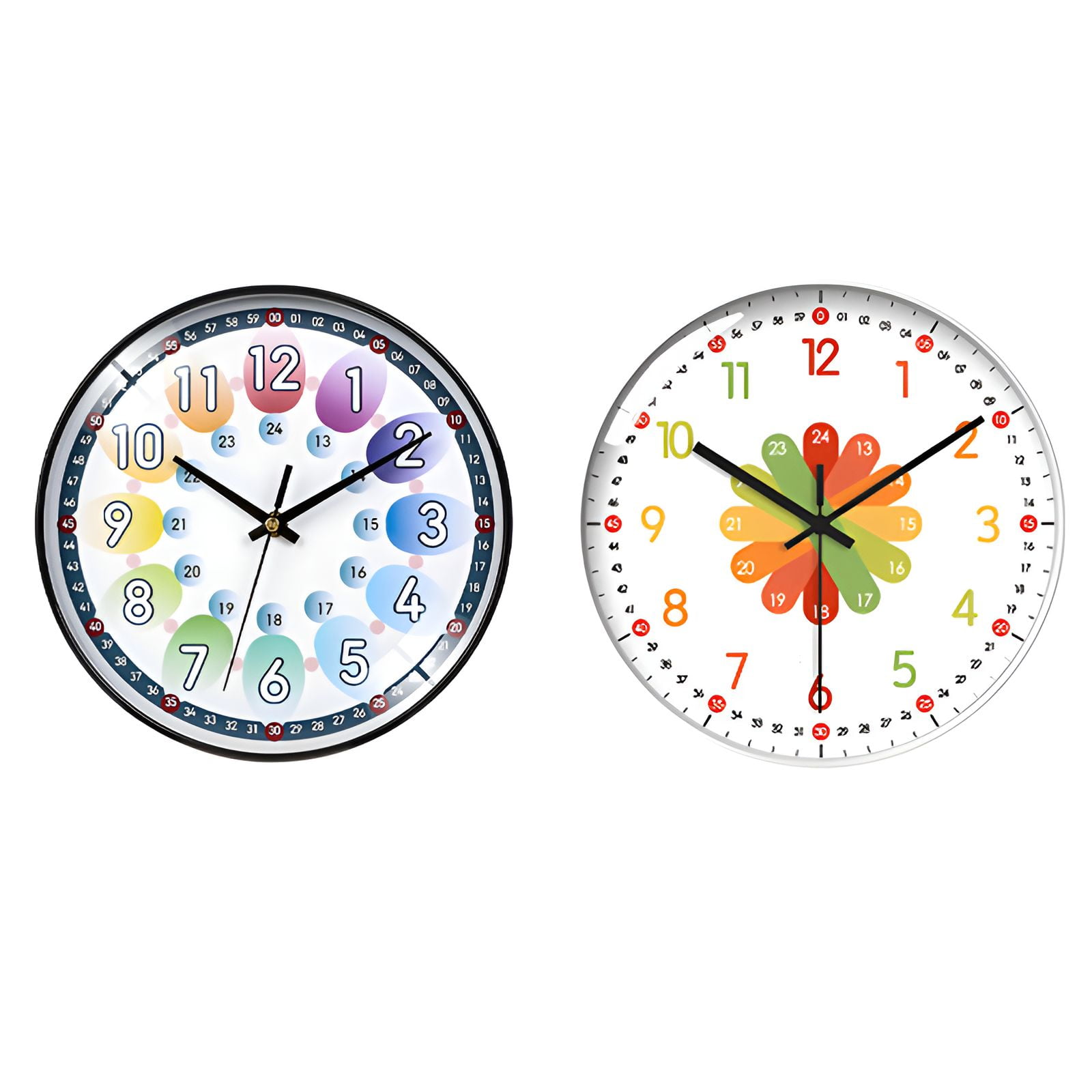 DESIGNICE 2Pcs Wall Clock,Abs-Enhanced Casing Modern Wall Clock,Lasting ...
