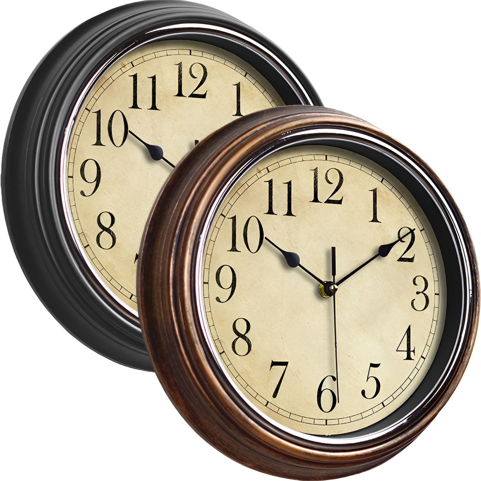 DESIGNICE 2Pcs Wall Clock,Clear Dial Modern Wall Clock,Retro Style ...