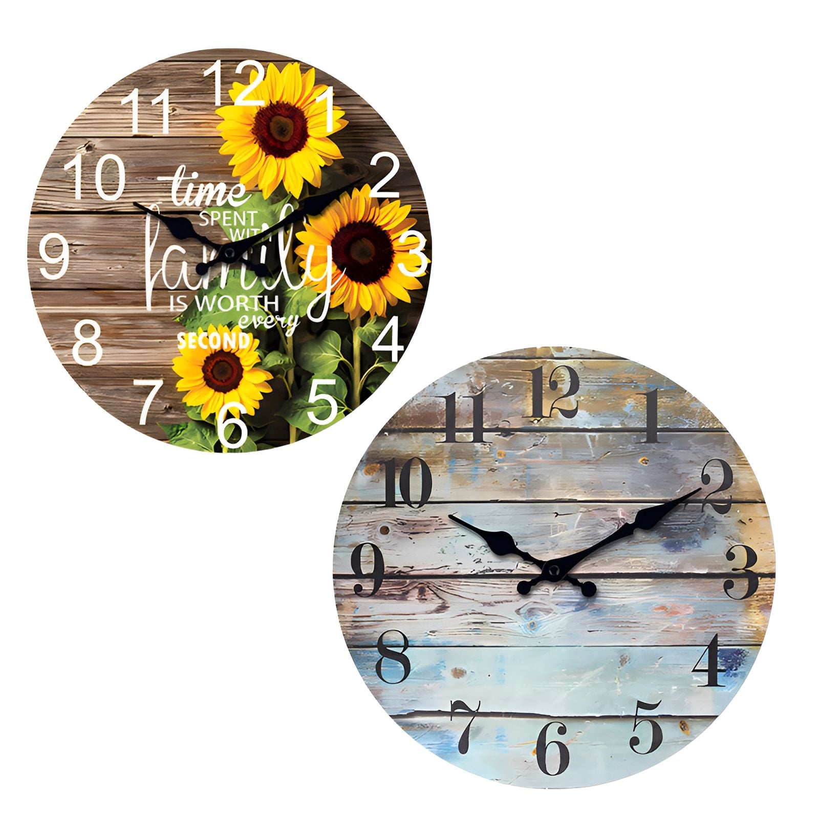 DESIGNICE 2Pcs Wall Clock,Clear Display Modern Wall Clock,Quiet Sweep ...