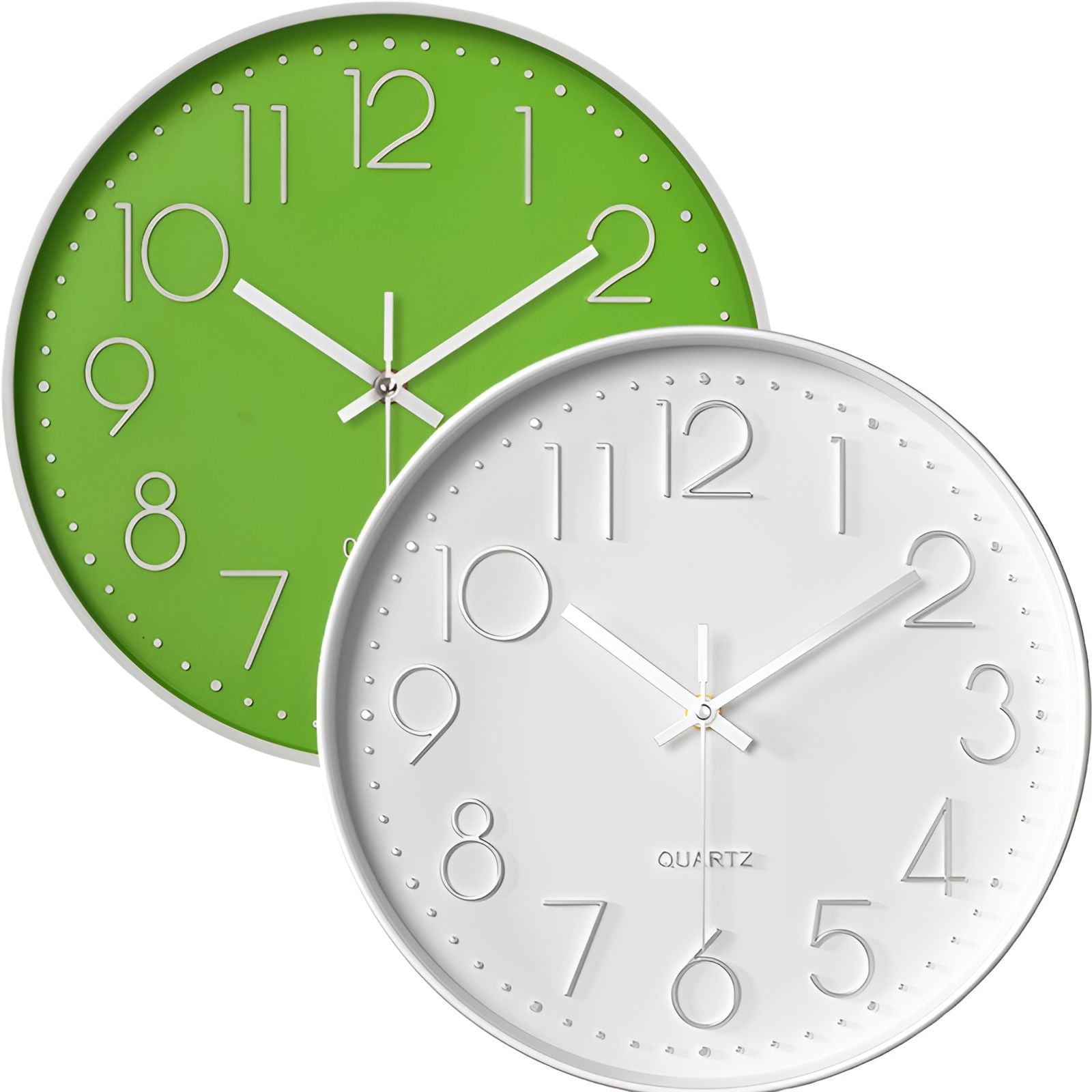 DESIGNICE 2Pcs Wall Clock,12in Reloj De Pared Para Sala,Battery Clock ...
