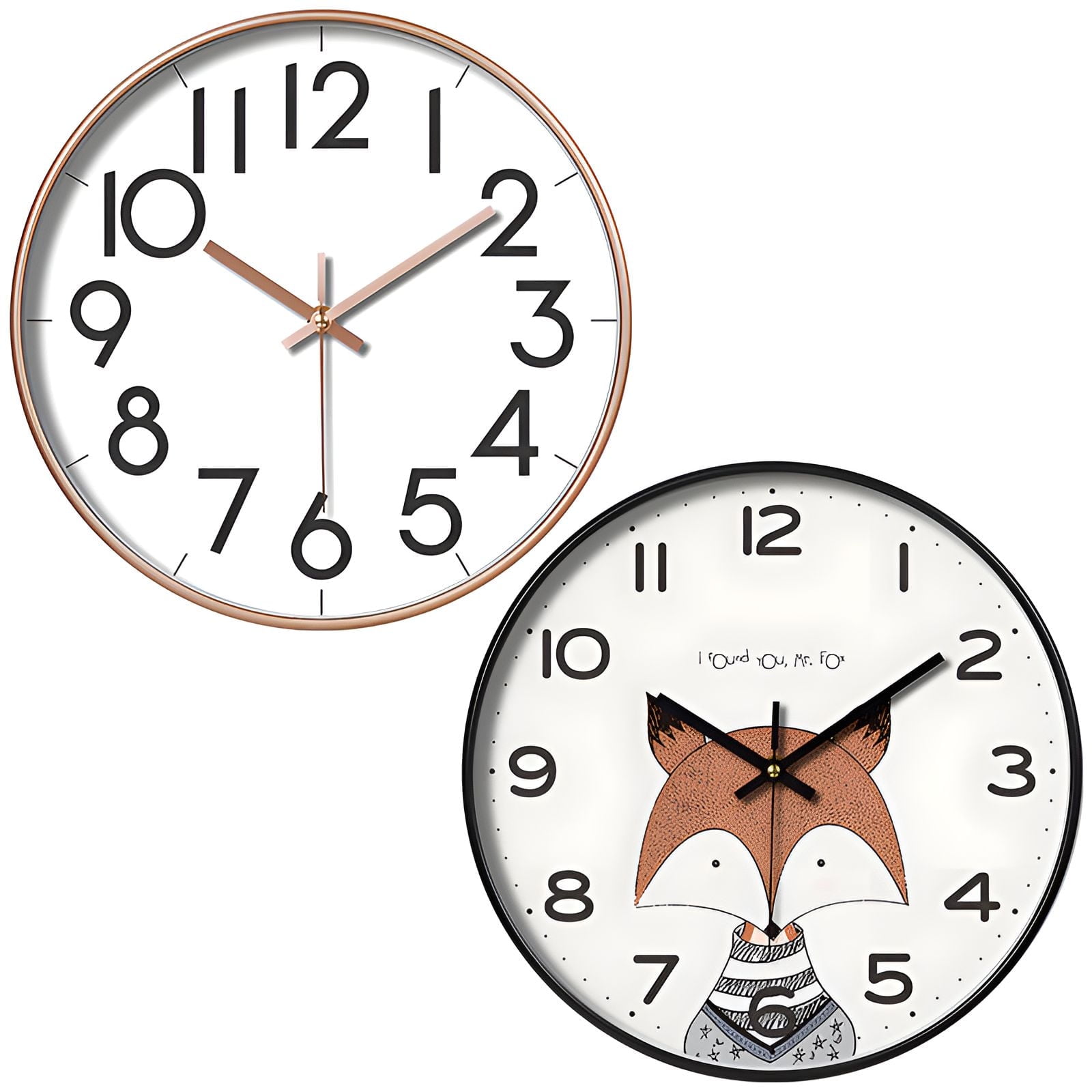 DESIGNICE 2Pcs Wall Clock,12in Reloj De Pared Para Sala,Modern Numbers ...