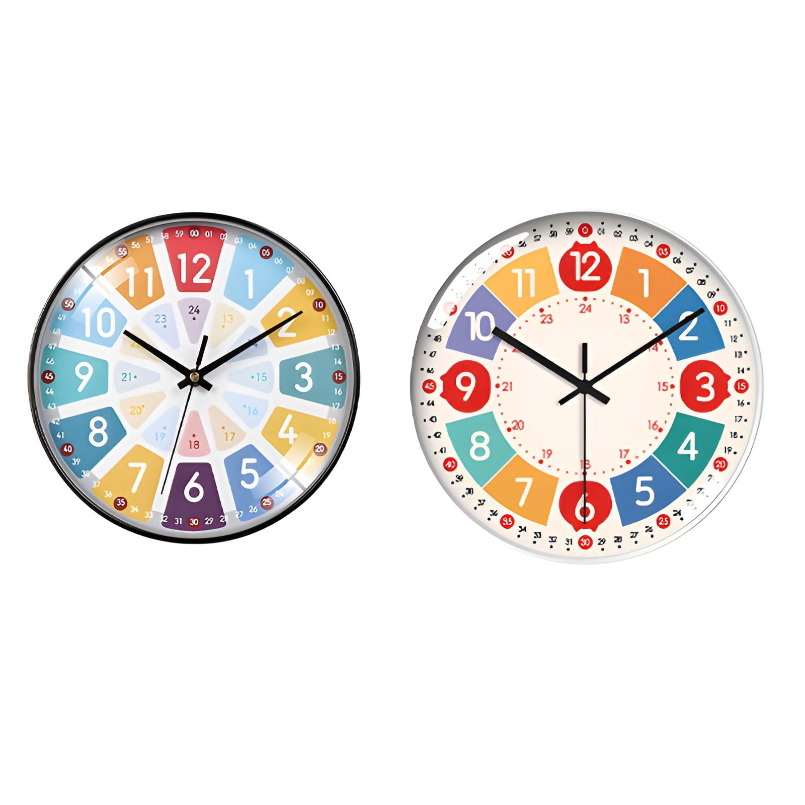 DESIGNICE 2Pcs Wall Clock,Crystal Glass Clarity Modern Wall Clock ...