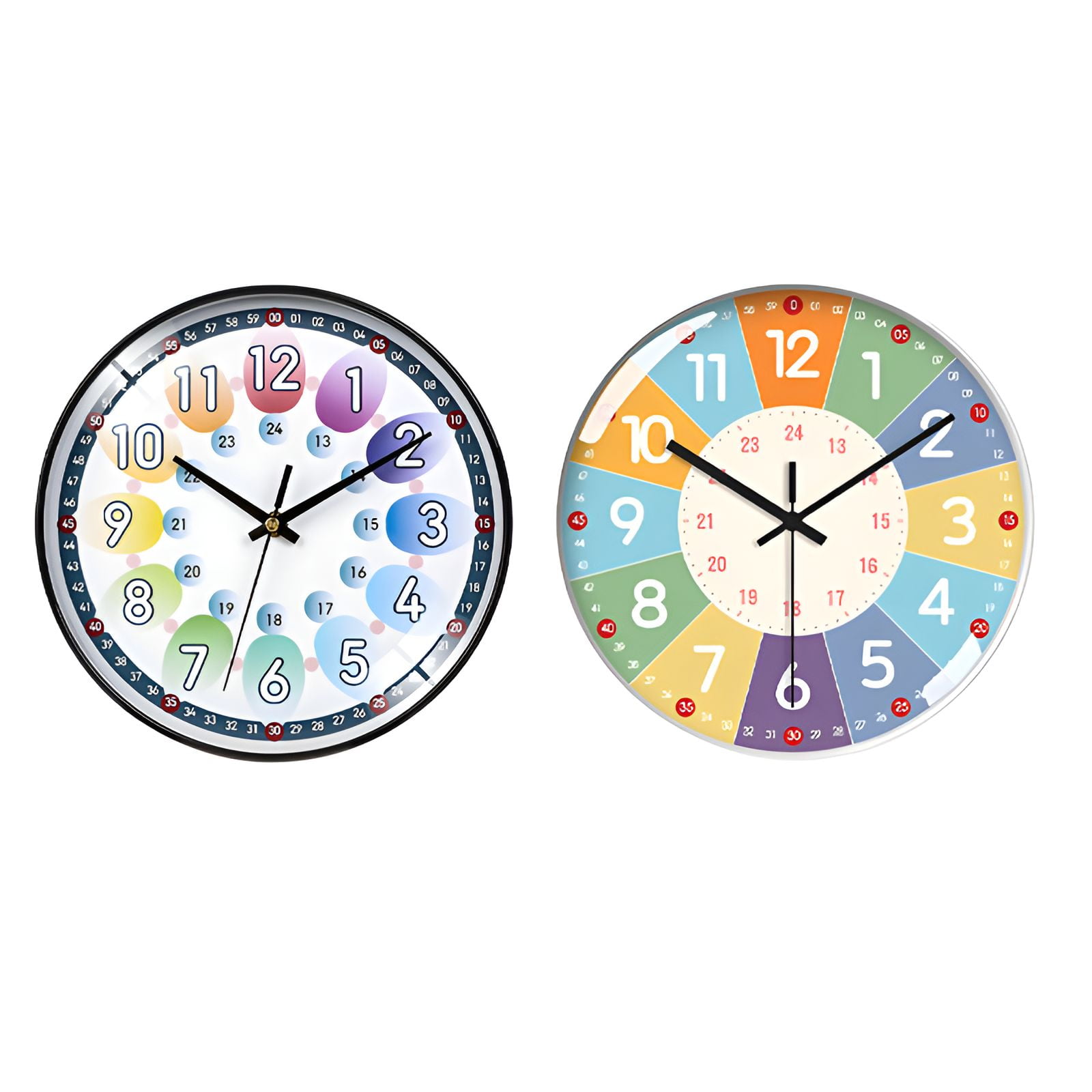 DESIGNICE 2Pcs Wall Clock,Crystal Panel Precision Modern Wall Clock ...