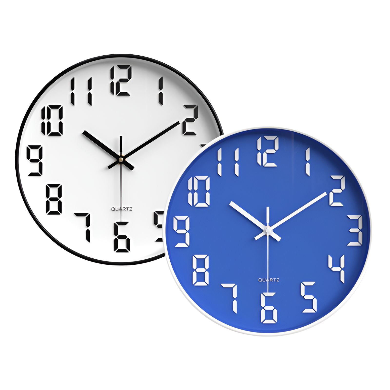 DESIGNICE 2Pcs Wall Clock,Easy Reading Modern Wall Clock,Silent ...