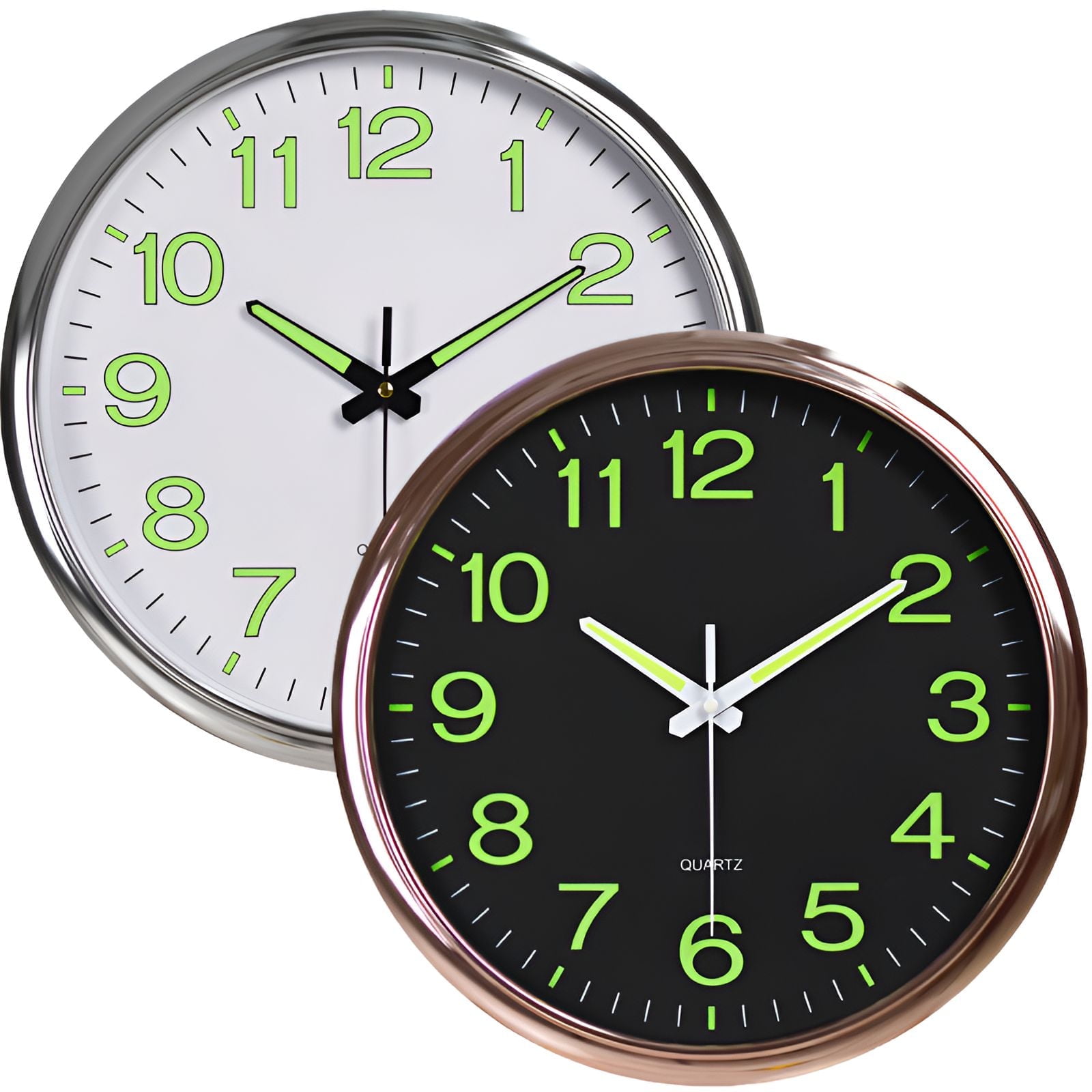 DESIGNICE 2Pcs Wall Clock,12in Wall Clocks,Plastic Reloj De Pared Para ...