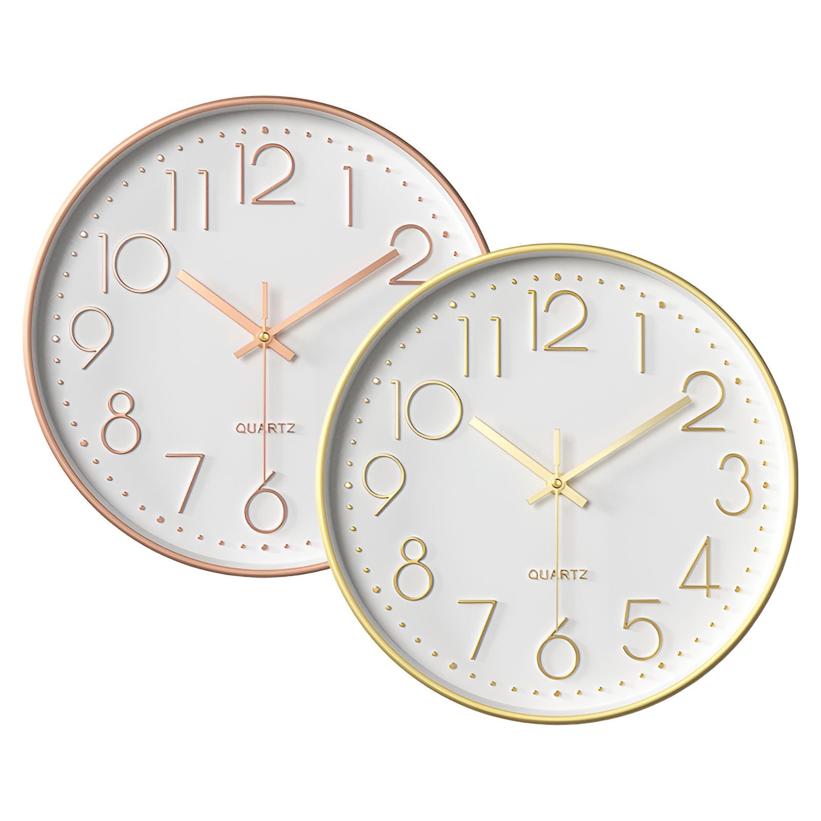 DESIGNICE 2Pcs Wall Clock,1in Wall Clocks for Living Room,Reloj De ...