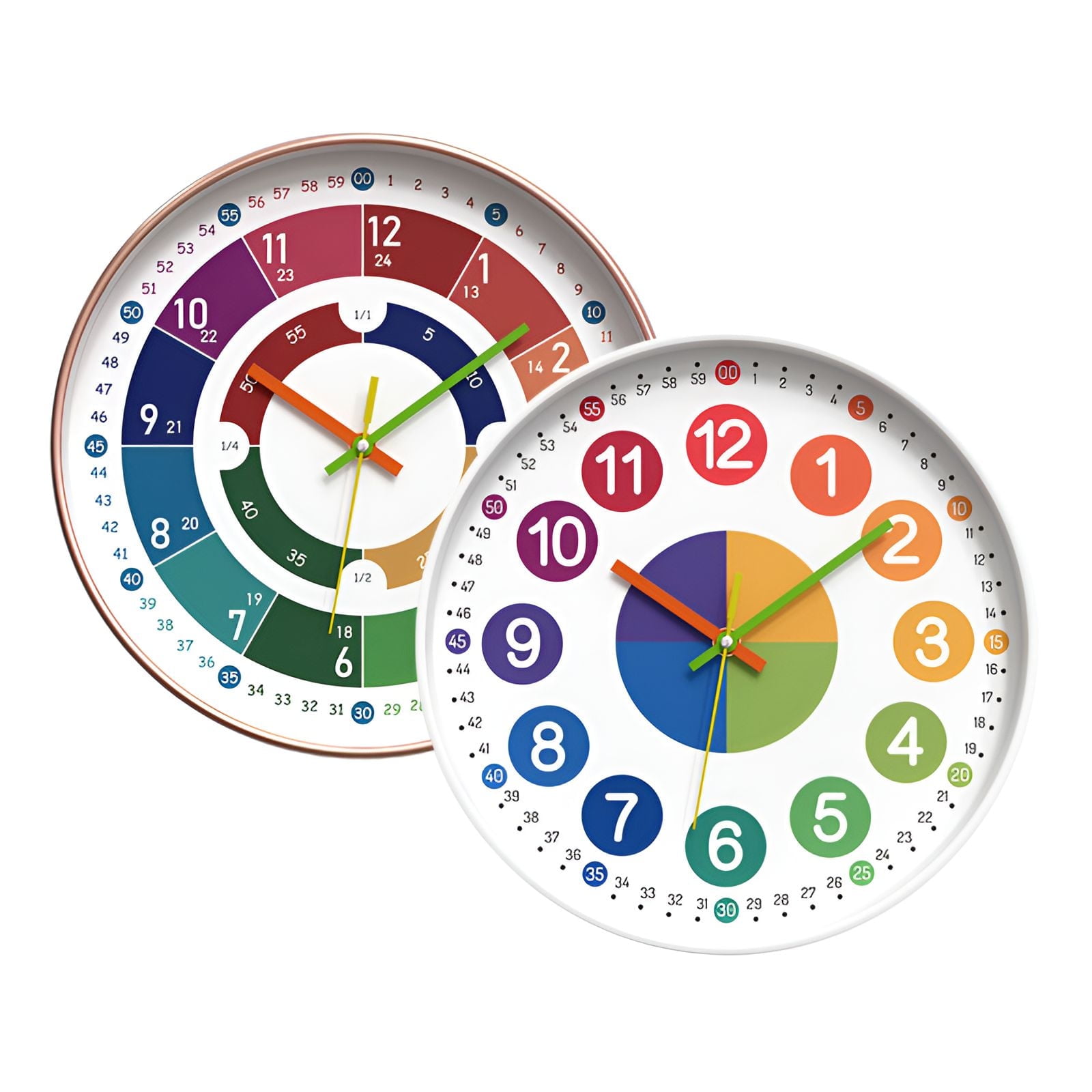 DESIGNICE 2Pcs Wall Clock,Fun Time Modern Wall Clock,Interactive ...