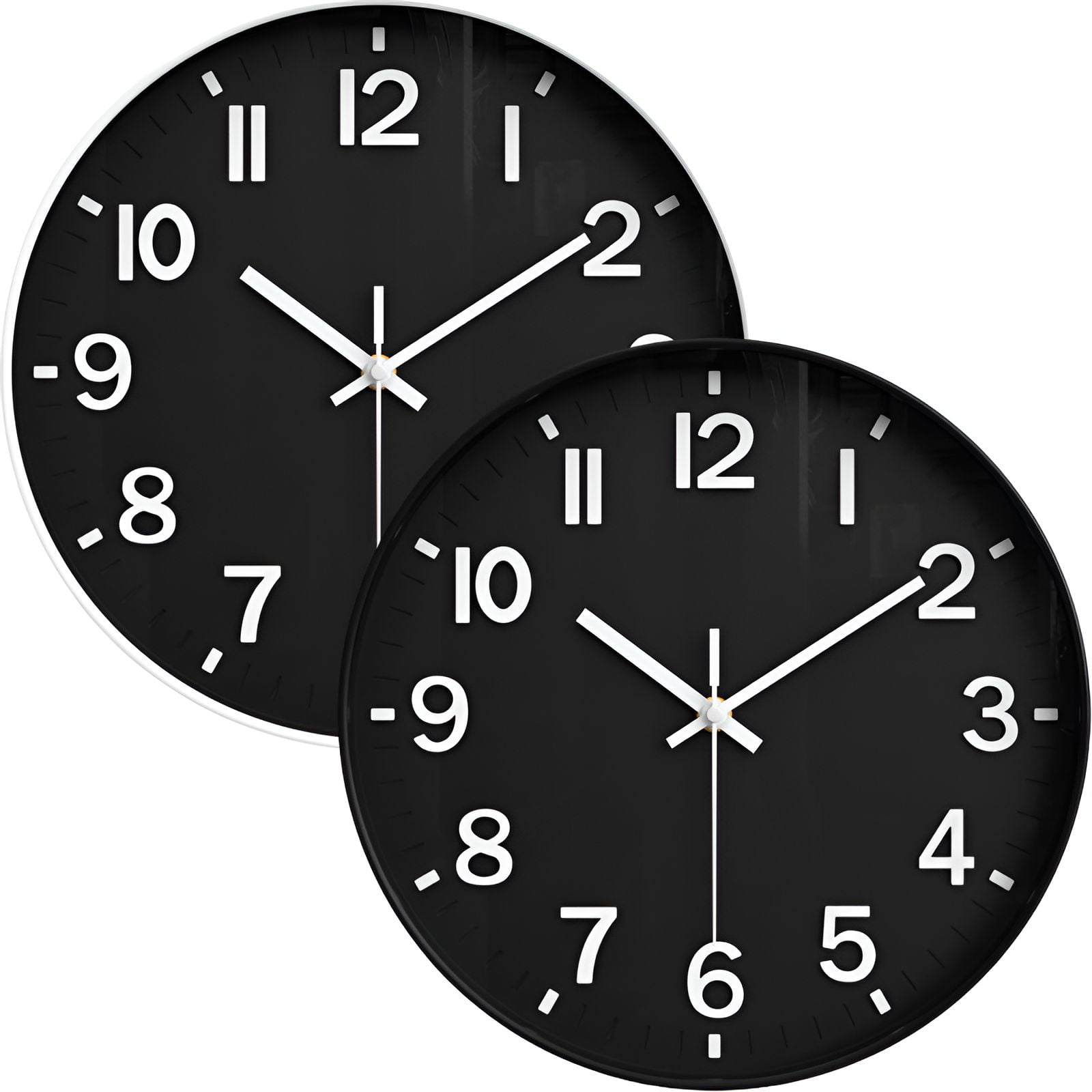 DESIGNICE 2Pcs Wall Clock,Functional Design Modern Wall Clock,Quiet ...