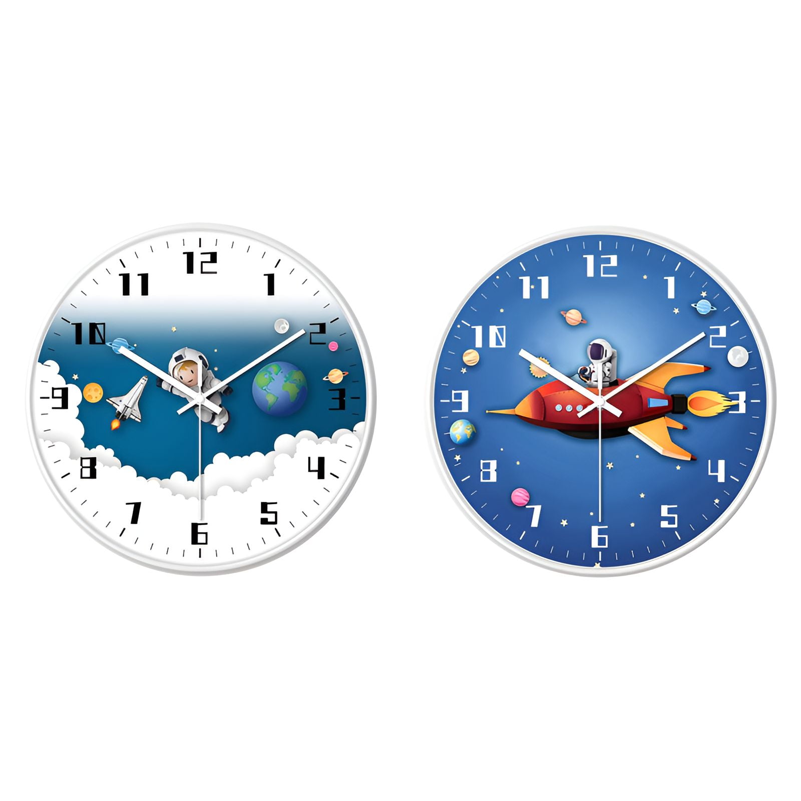 DESIGNICE 2Pcs Wall Clock,Glossy Finish Modern Wall Clock,Minimalist ...