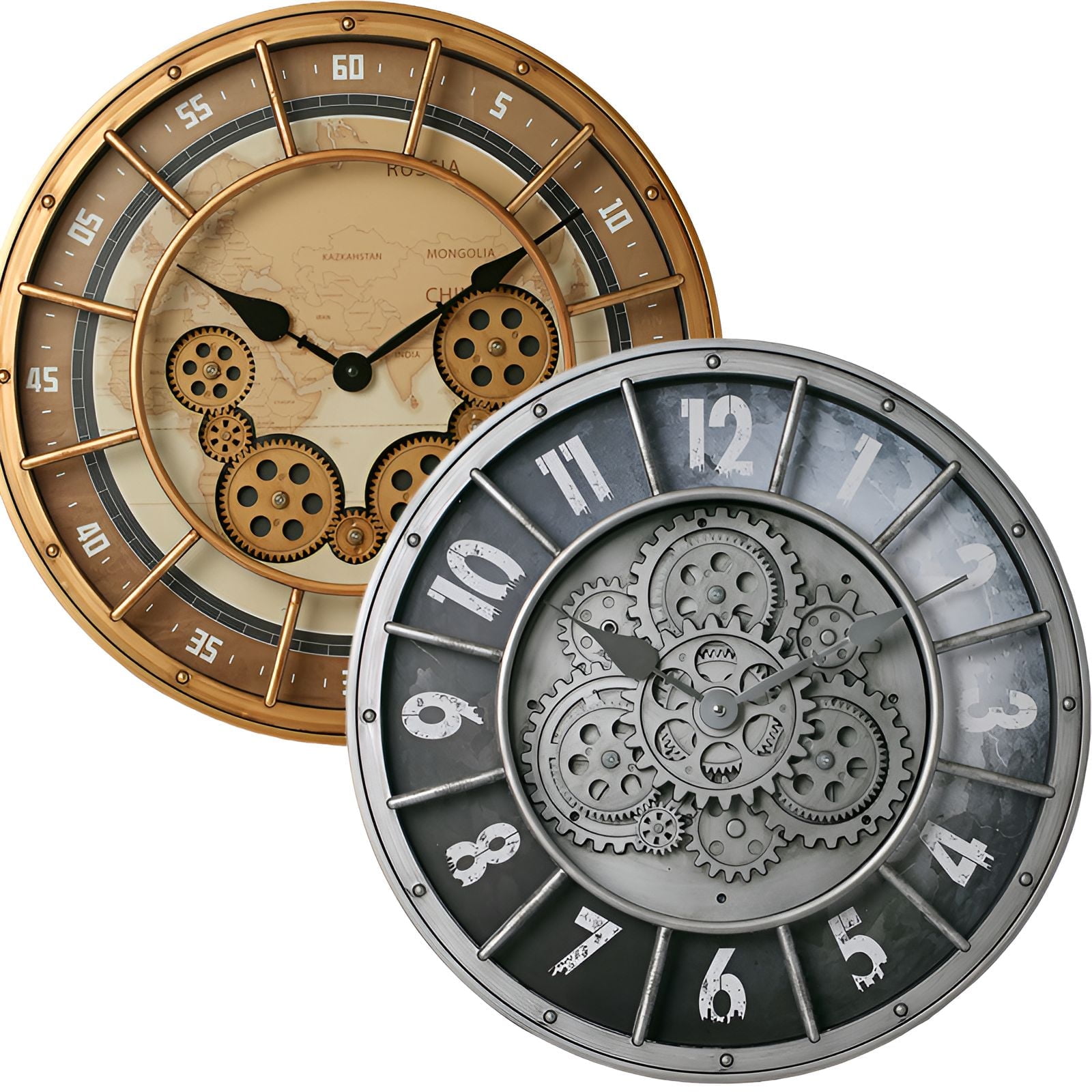 DESIGNICE 2Pcs Wall Clock,Golden Ratio Hands Modern Wall Clock,Enhanced ...