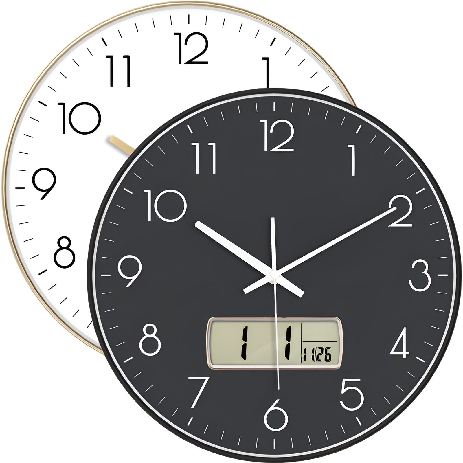 DESIGNICE 2Pcs Wall Clock,High-Clarity Time Display Modern Wall Clock ...