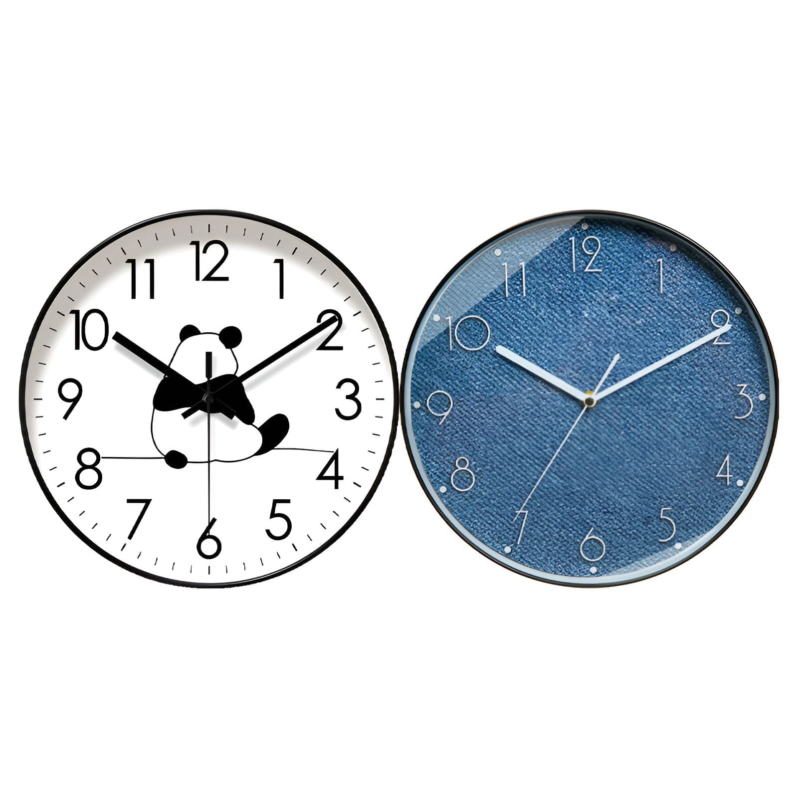 DESIGNICE 2Pcs Wall Clock,Large Number Dial Modern Wall Clock,Easy Time ...