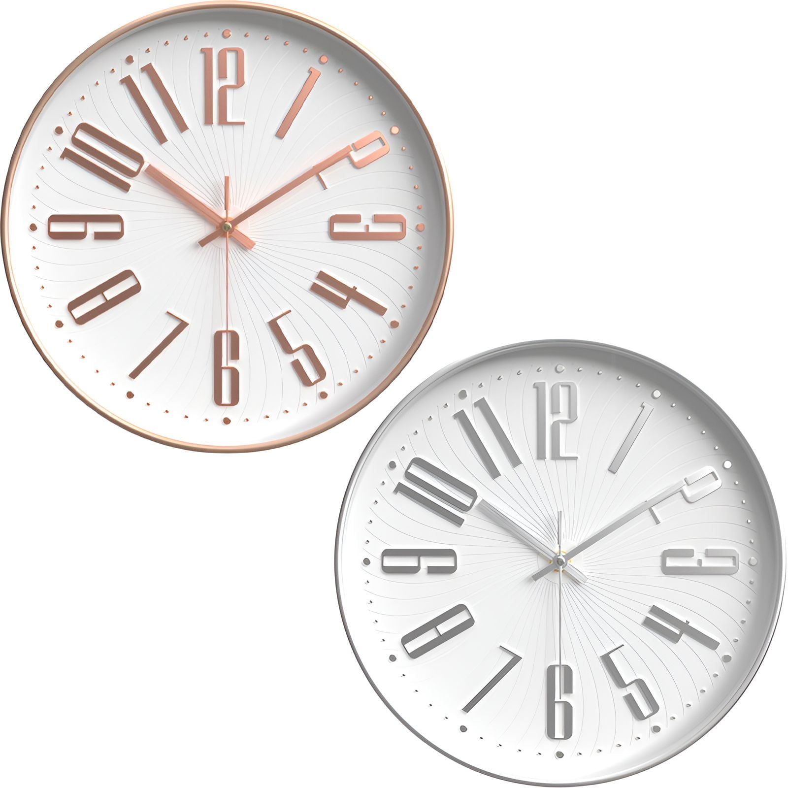 DESIGNICE 2Pcs Wall Clock,Luminous Surface Modern Wall Clock,Better ...