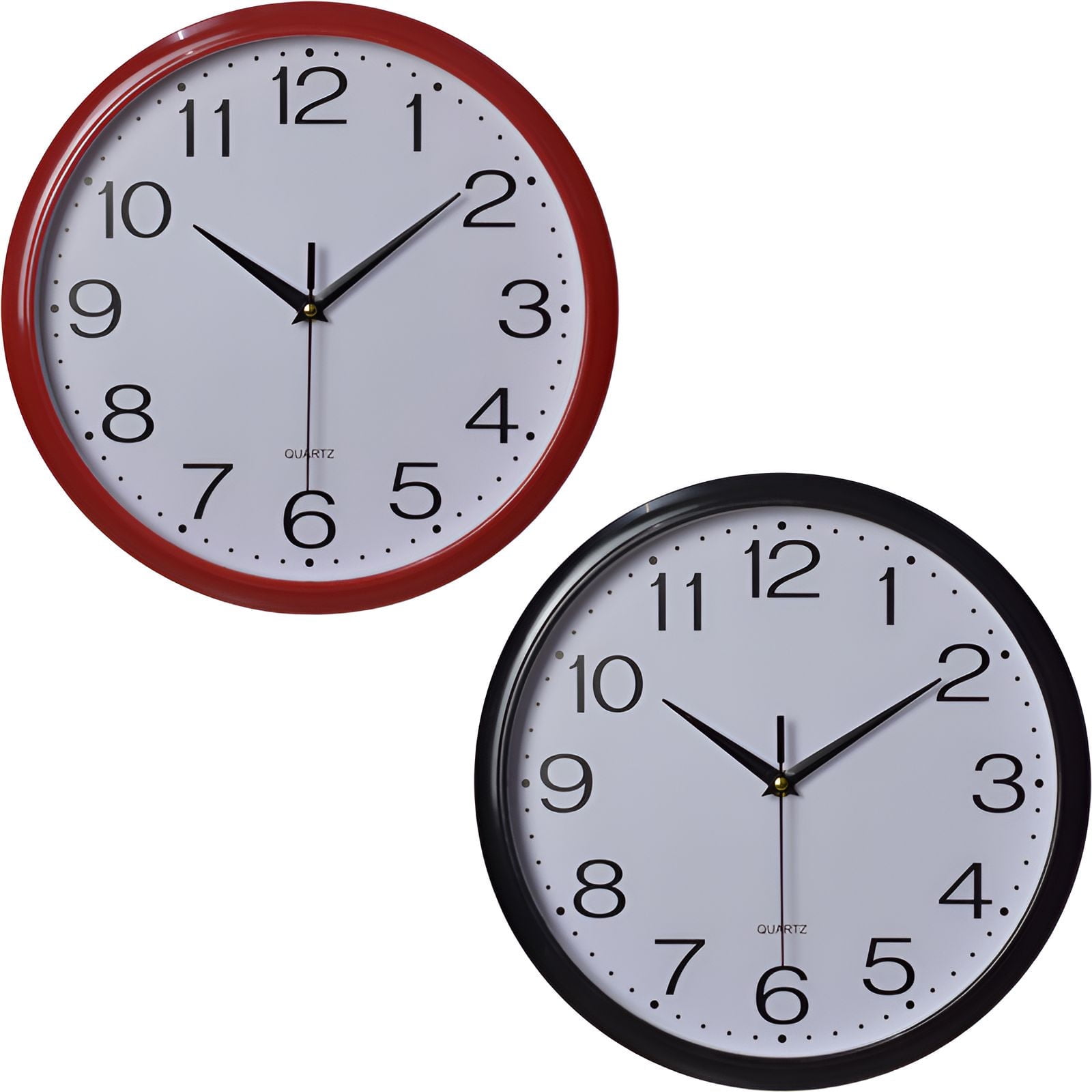 DESIGNICE 2Pcs Wall Clock,Metal Coating Modern Wall Clock,Continuous ...