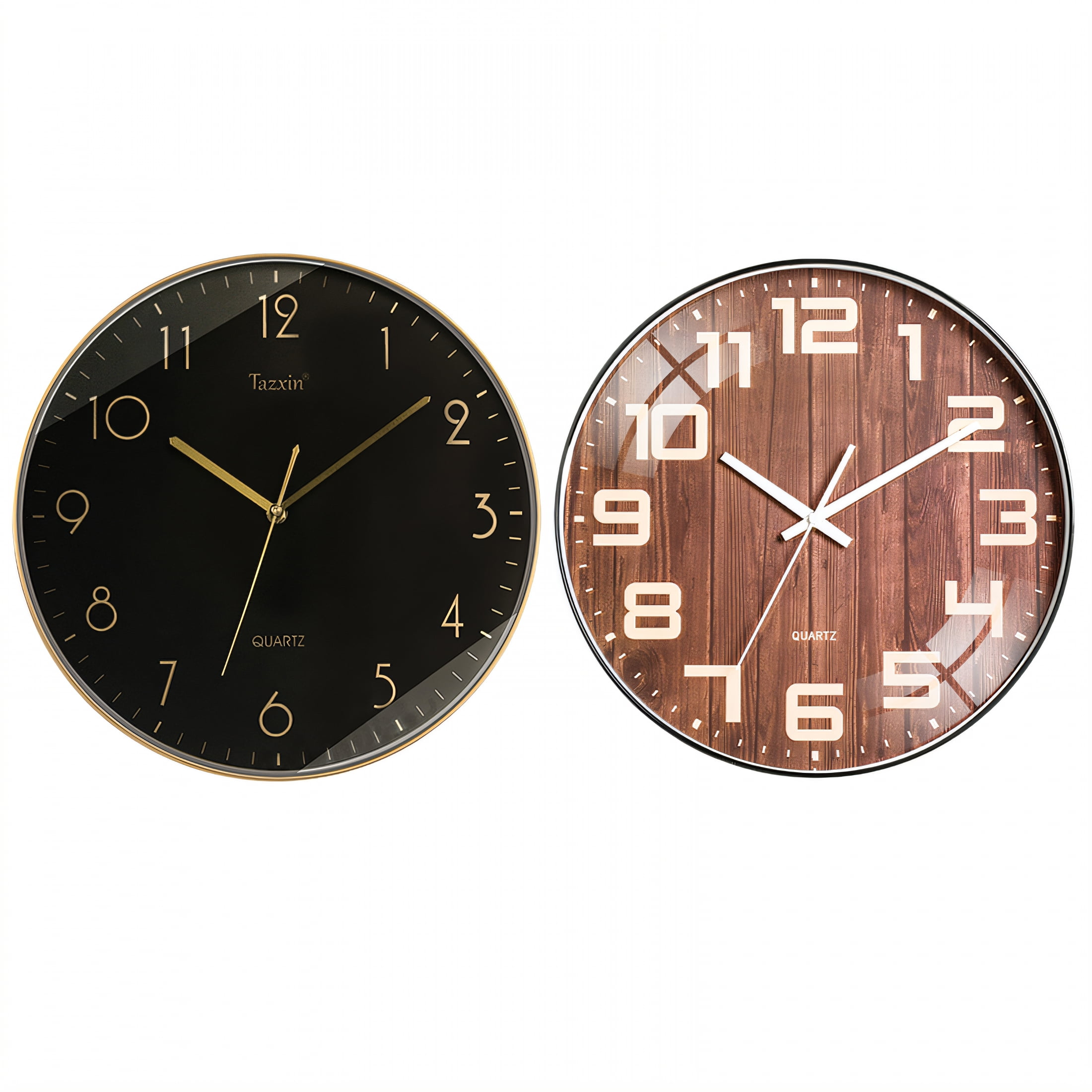 DESIGNICE 2Pcs Wall Clock,Metal Hands Modern Wall Clock,Balanced ...