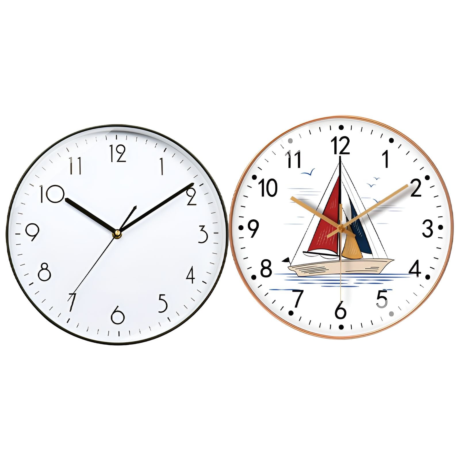 DESIGNICE 2Pcs Wall Clock,Minimalist Clock Face Modern Wall Clock ...
