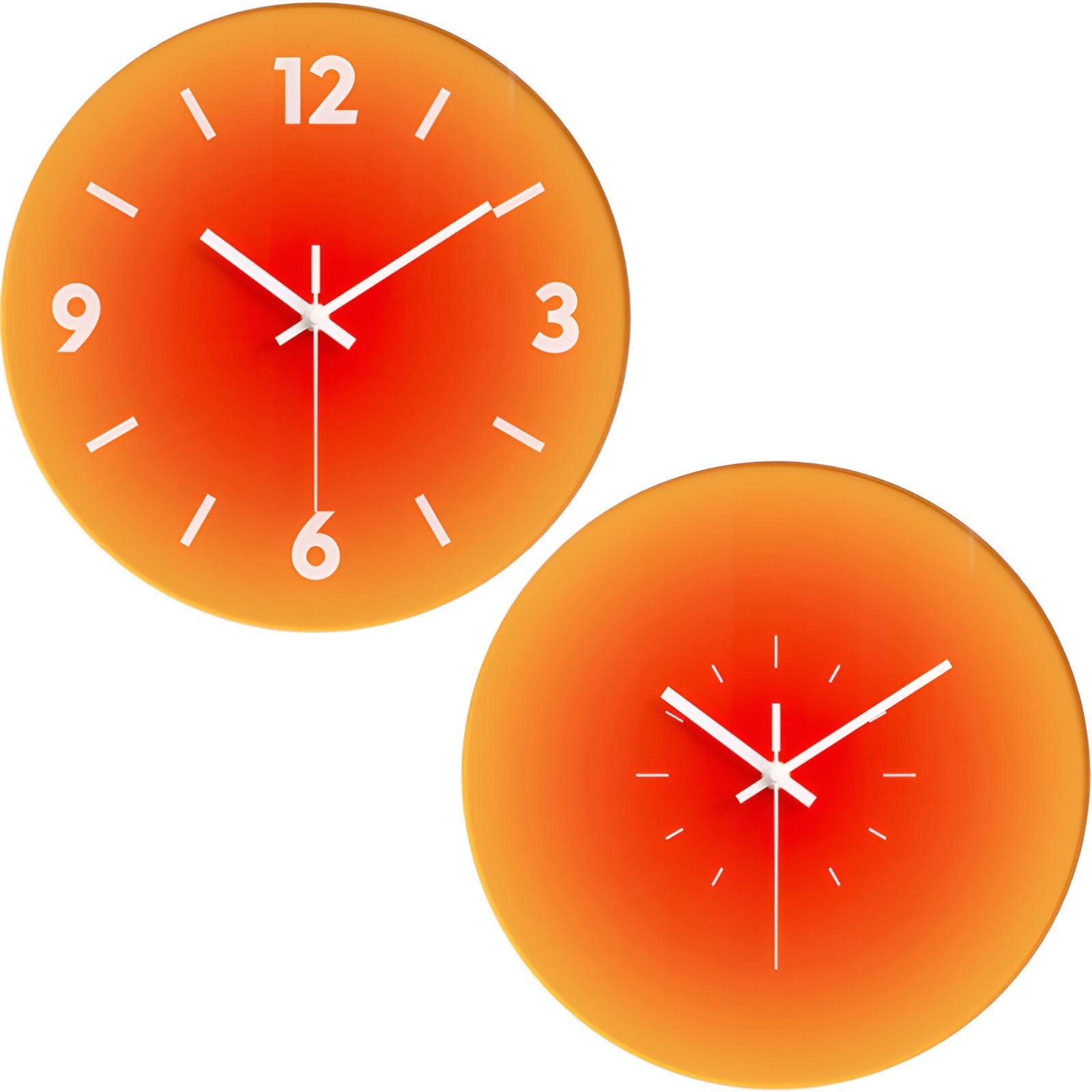 DESIGNICE 2Pcs Wall Clock,Minimalist Clock Modern Wall Clock,Clear ...