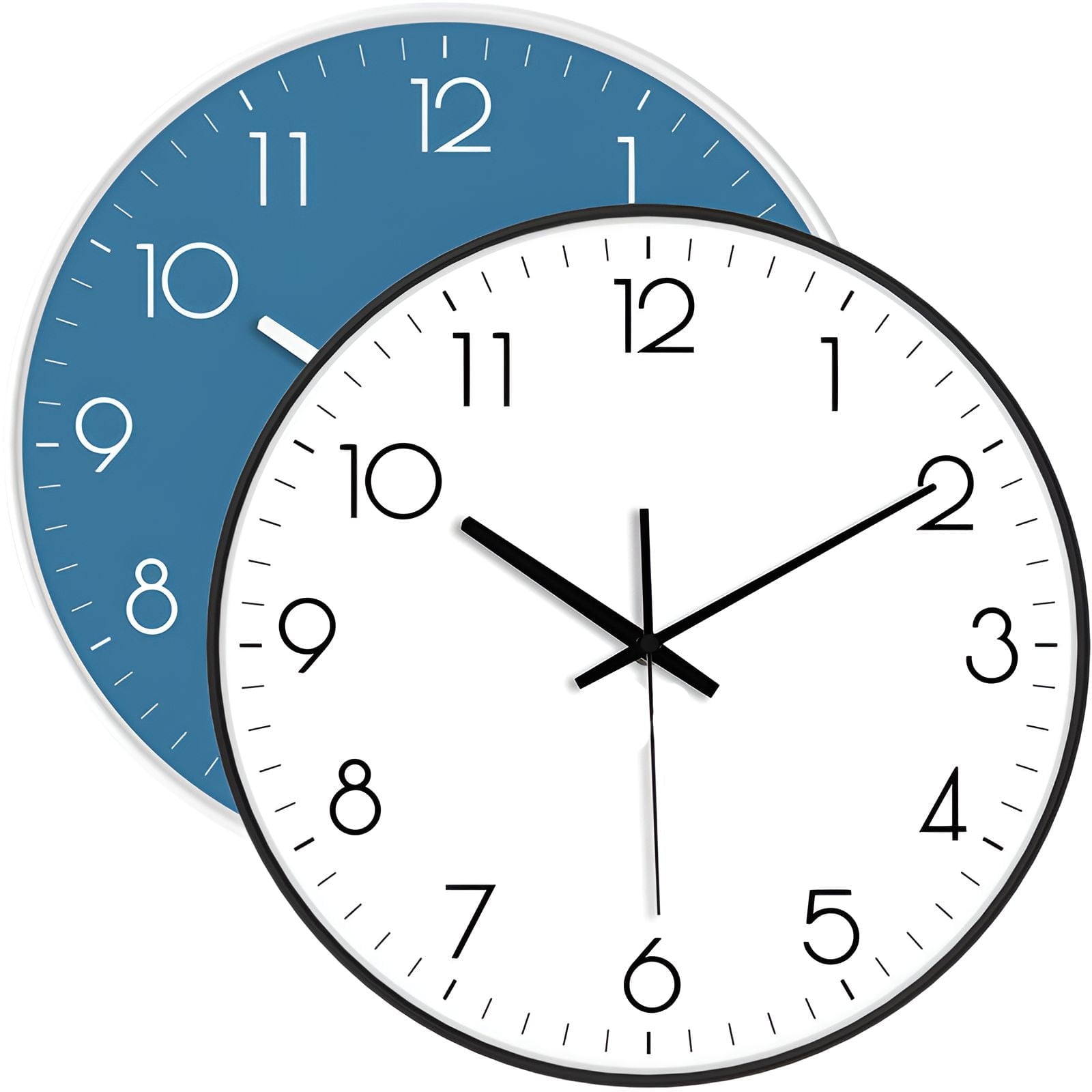 DESIGNICE 2Pcs Wall Clock,Polished Edge Craft Modern Wall Clock,Anti-Interference Chip Bathroom ...