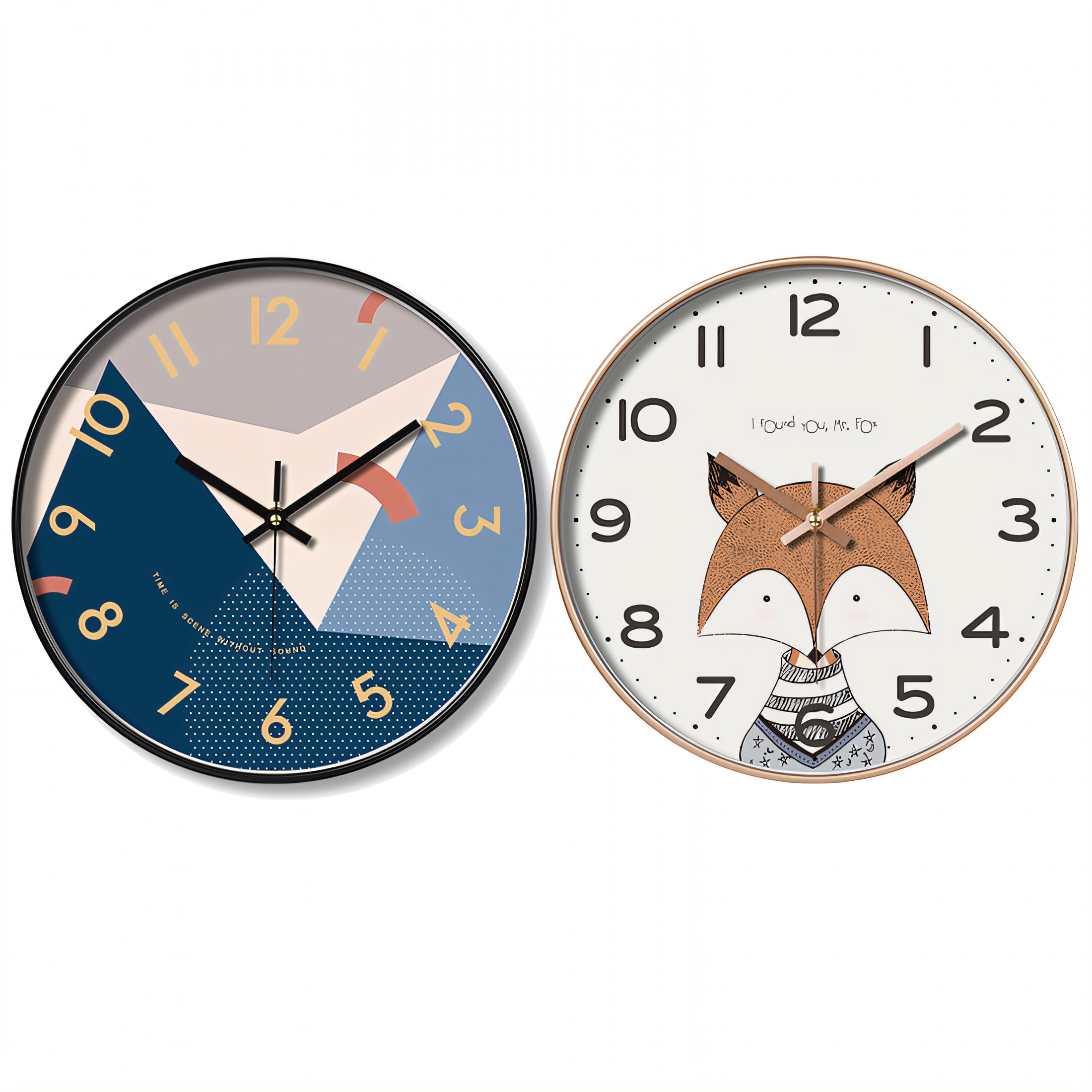 DESIGNICE 2Pcs Wall Clock,Quiet Operation Modern Wall Clock,Timeless ...